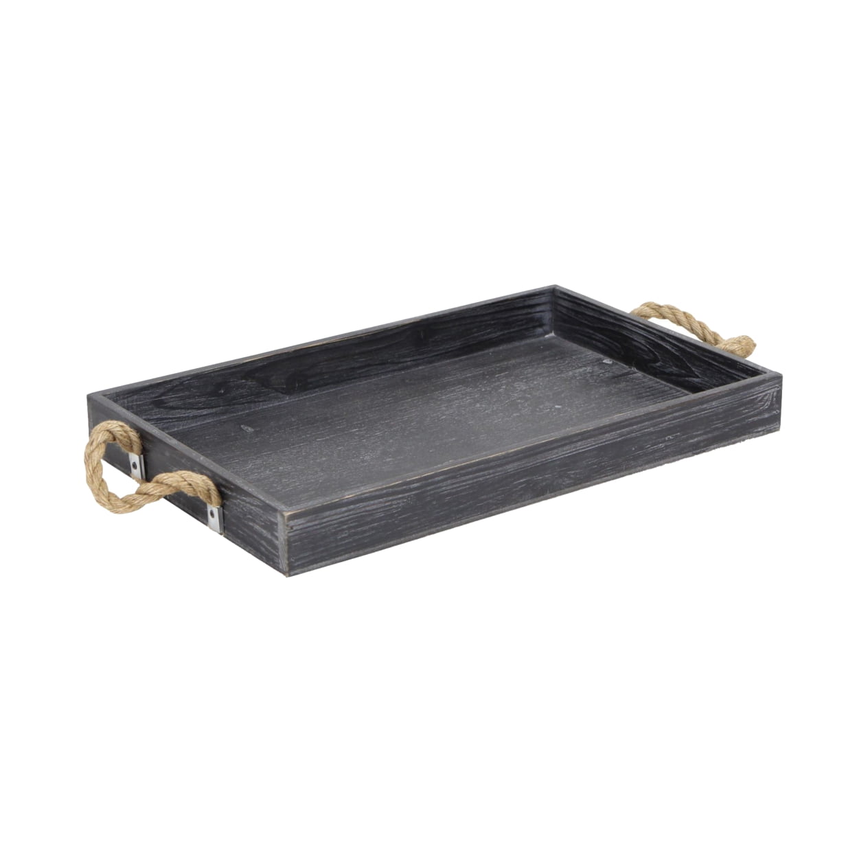 Home Decorative Indoor Wooden Black Finished Storage Tray - Walmart.com