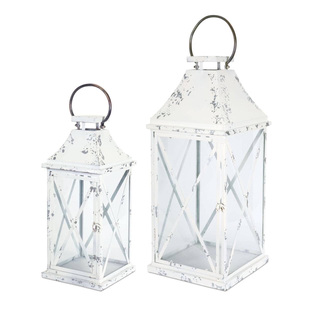 Home Decorative Lantern (Set of 2) 18.75"H, 25.25"H Metal - Walmart.com