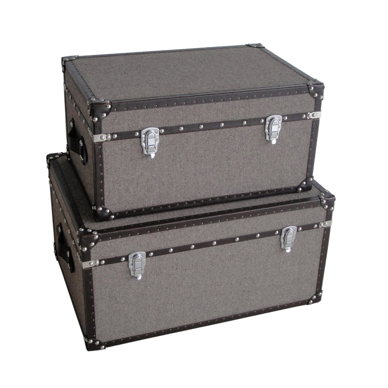 Home Decorative Mandalay Rectangle Tweed Storage Trunks - Walmart.com