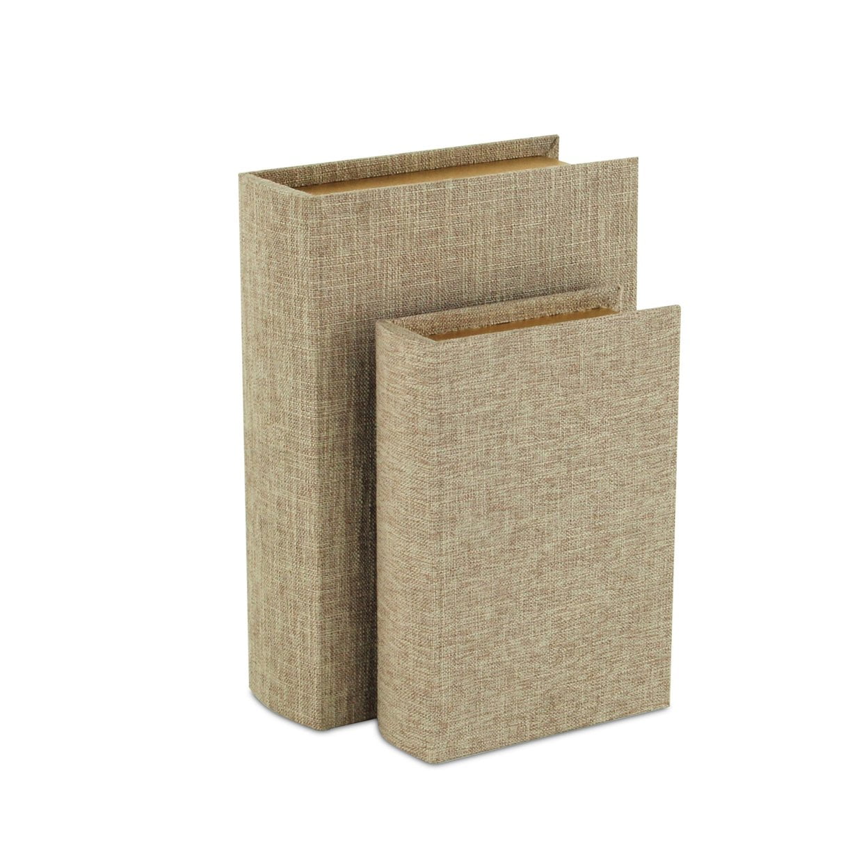 Home Decorative Modern Canter Isle Beige Linen Book Box Set - Walmart.com