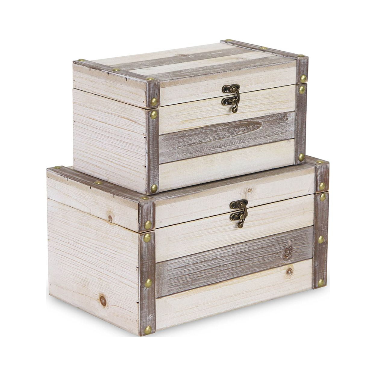 Home Decorative Modern Farm 2 Piece Wood Storage Boxes - Walmart.com