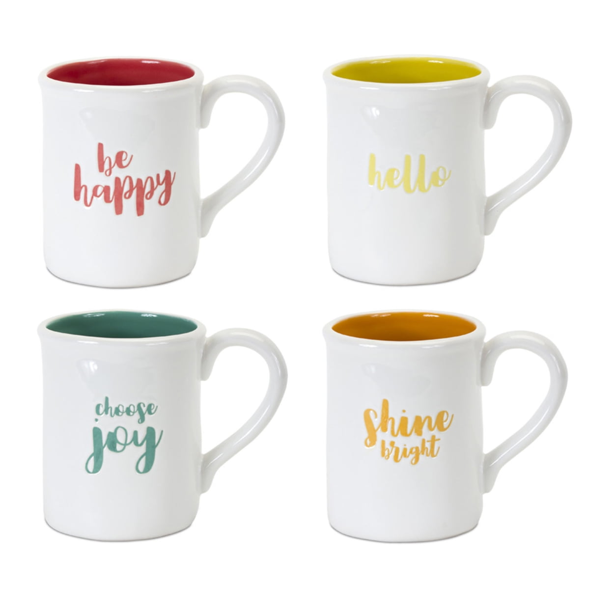 Home Decorative Mug (Set of 4) 5"H Stoneware - Walmart.com