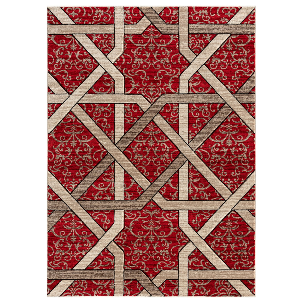 Home Decorative Nora Geometric Area Rug - Red, 8 Ft. x 10 Ft. - Walmart.com