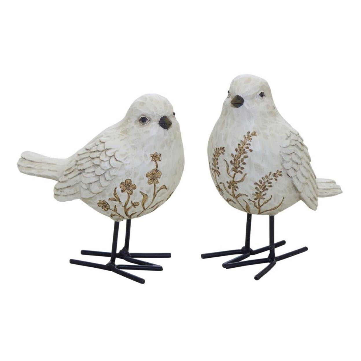 Home Decorative Polyresin, Stone Powder Bird (Set Of 2) 5"H, 5.25"H ...