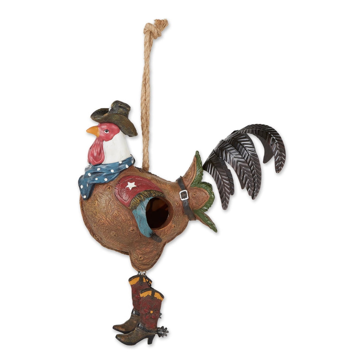Home Decorative Rooster Cowboy Bird House - Multicolor - Walmart.com
