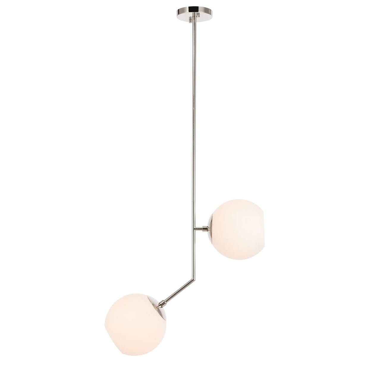 Home Decorative Ryland 2 Light Chrome And Frosted White Glass Pendant ...