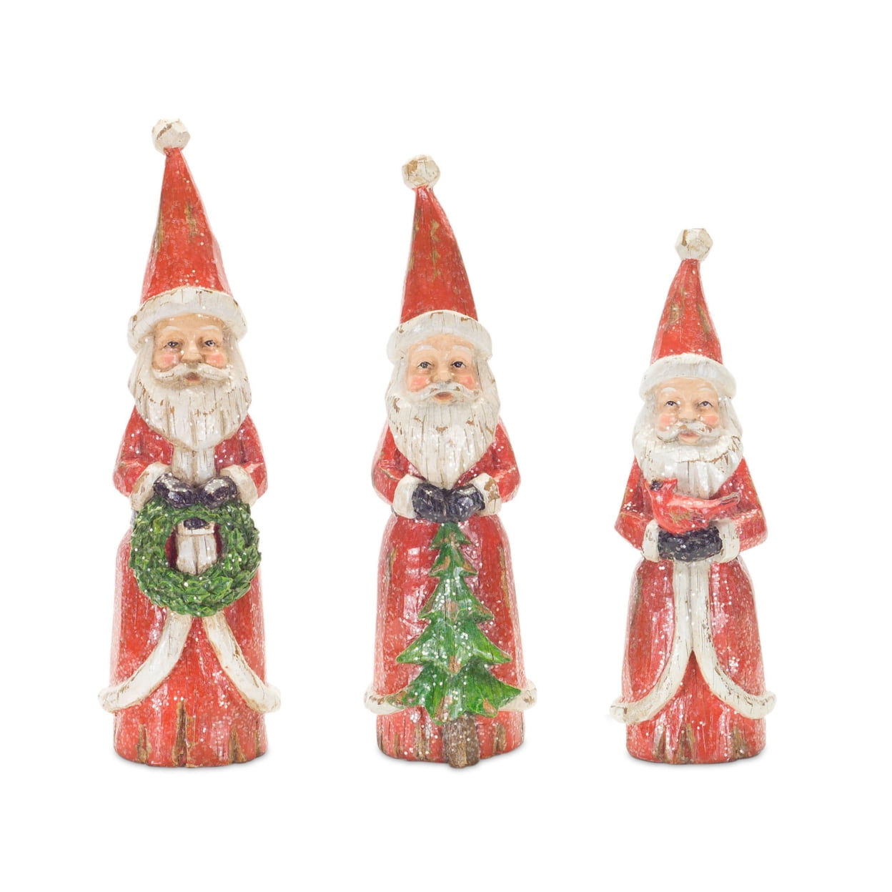 Home Decorative Santa (Set of 3) 8.5"H, 9.75"H, 10.25"H Resin - Walmart.com