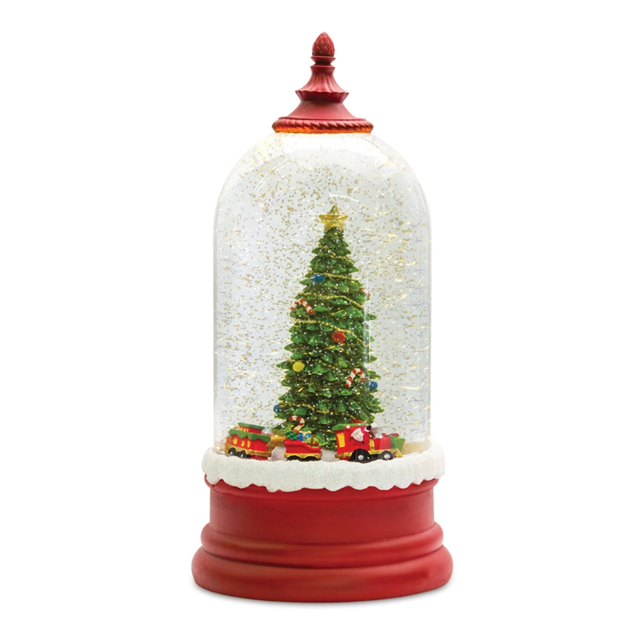 Home Decorative Snow Globe with Tree 10.5"H Plastic 6 Hr Timer 3 AA ...