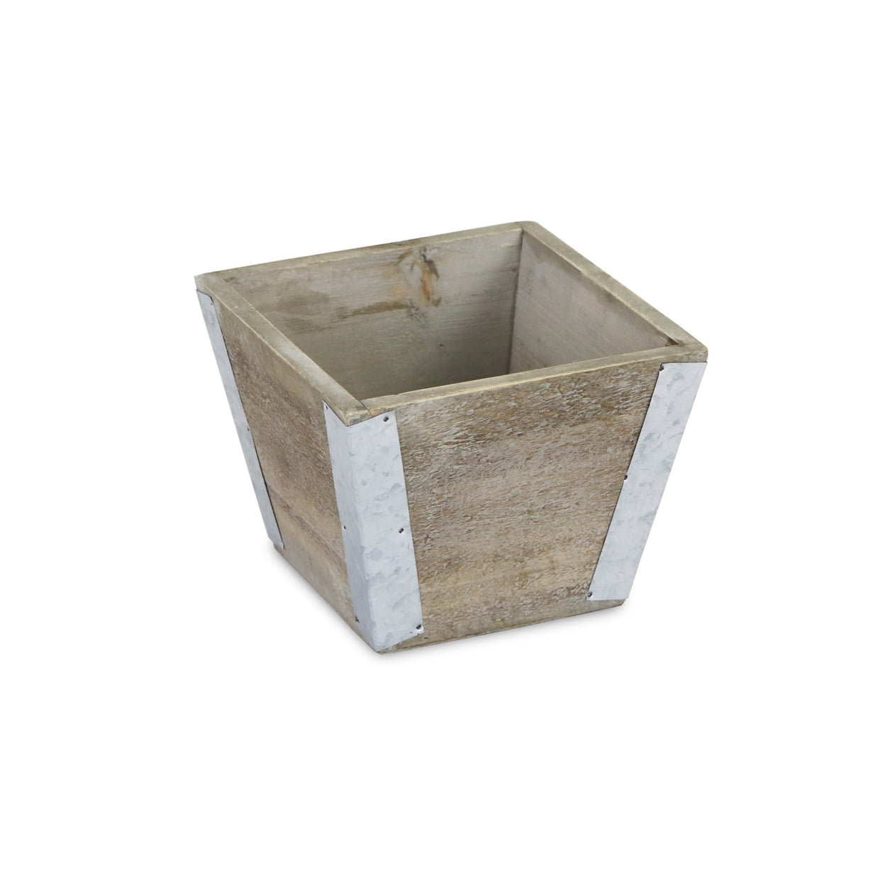Home Decorative Tapered square wood planter - Brown - Walmart.com