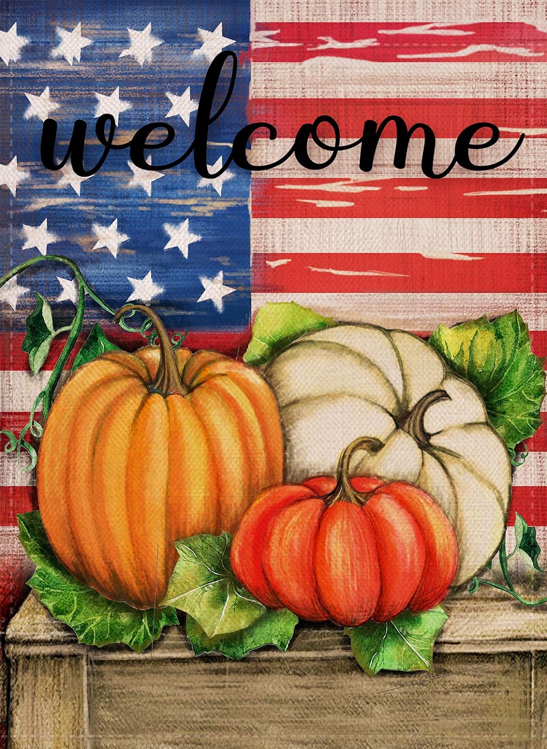 Home Decorative Welcome Fall Thanksgiving Quote Garden Flag Double ...