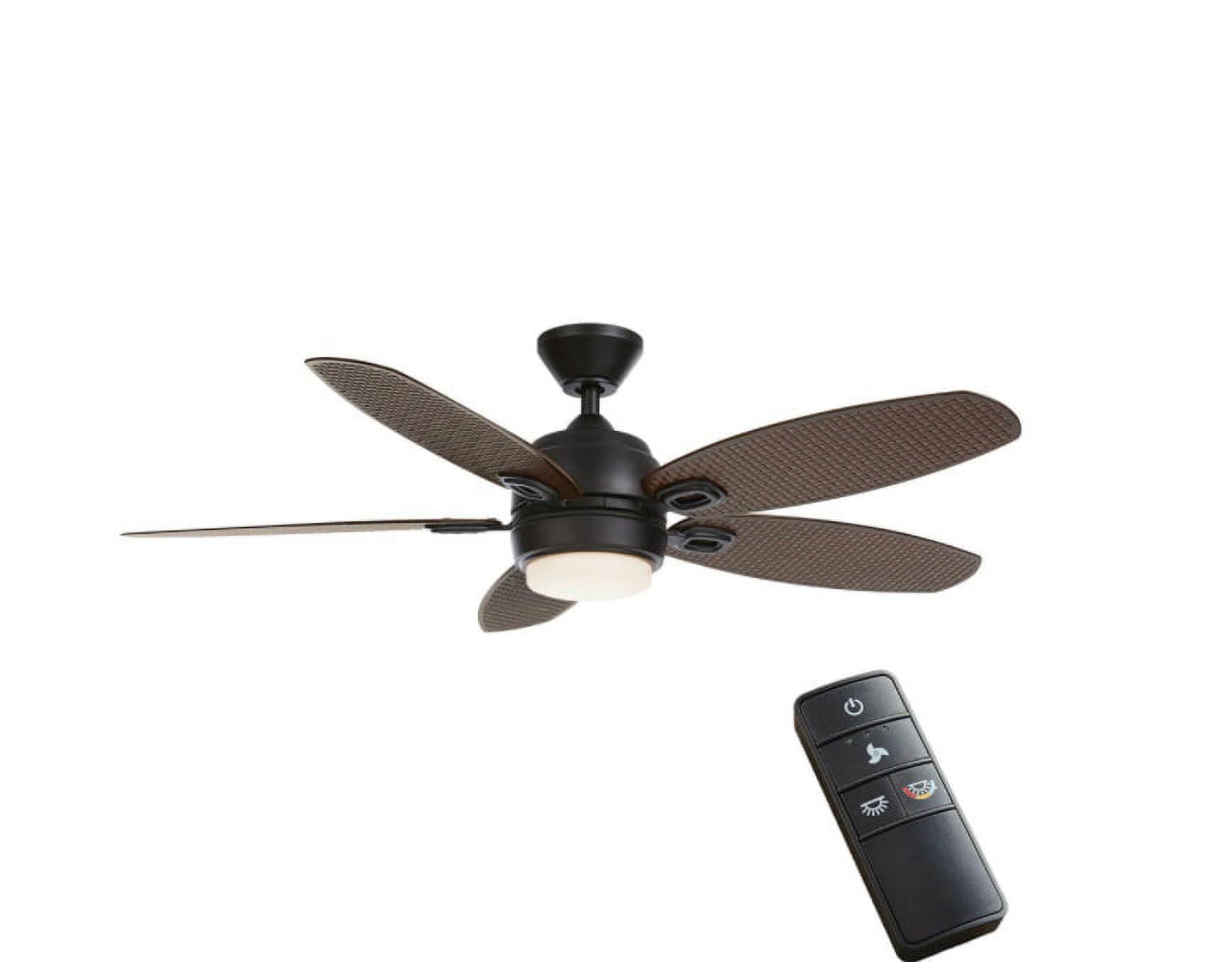 Home Decorator Daniel Island 52" White LED Outdoor Ceiling Fan with ...
