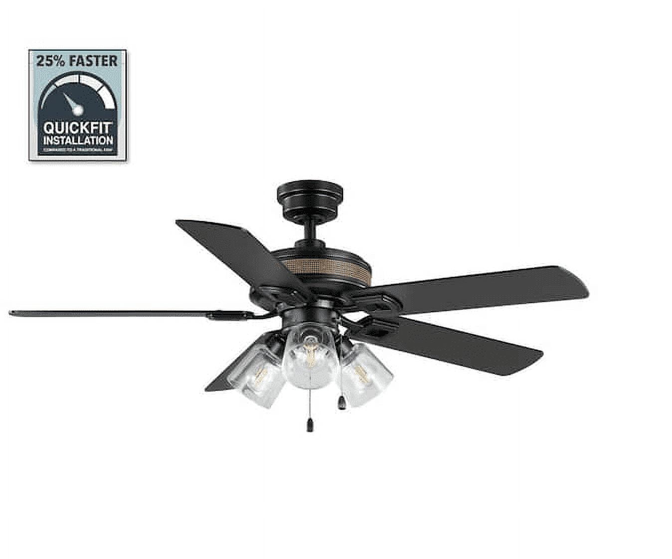 Home Decorators Collection 52 in. Sederio Indoor Matte Black LED ...