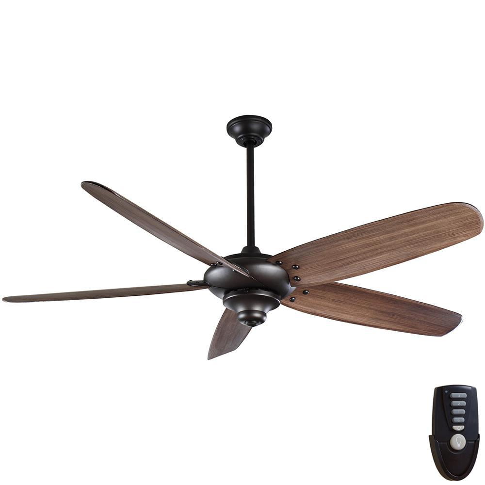 Home Decorators Altura II 68 in. Indoor Bronze Ceiling Fan with Easy Install and Oak Lights ...