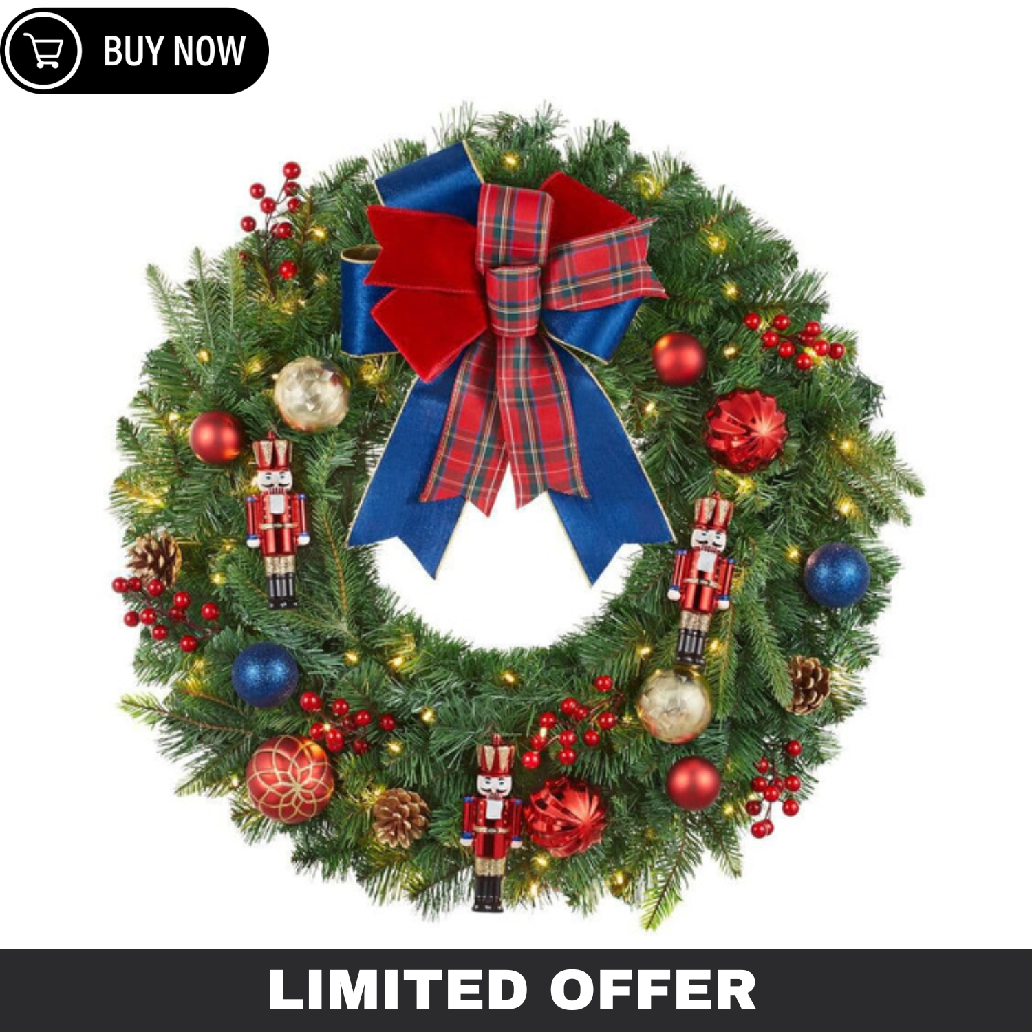 Home Decorators Collection 30 In Festive Nutcracker Battery Operated ...