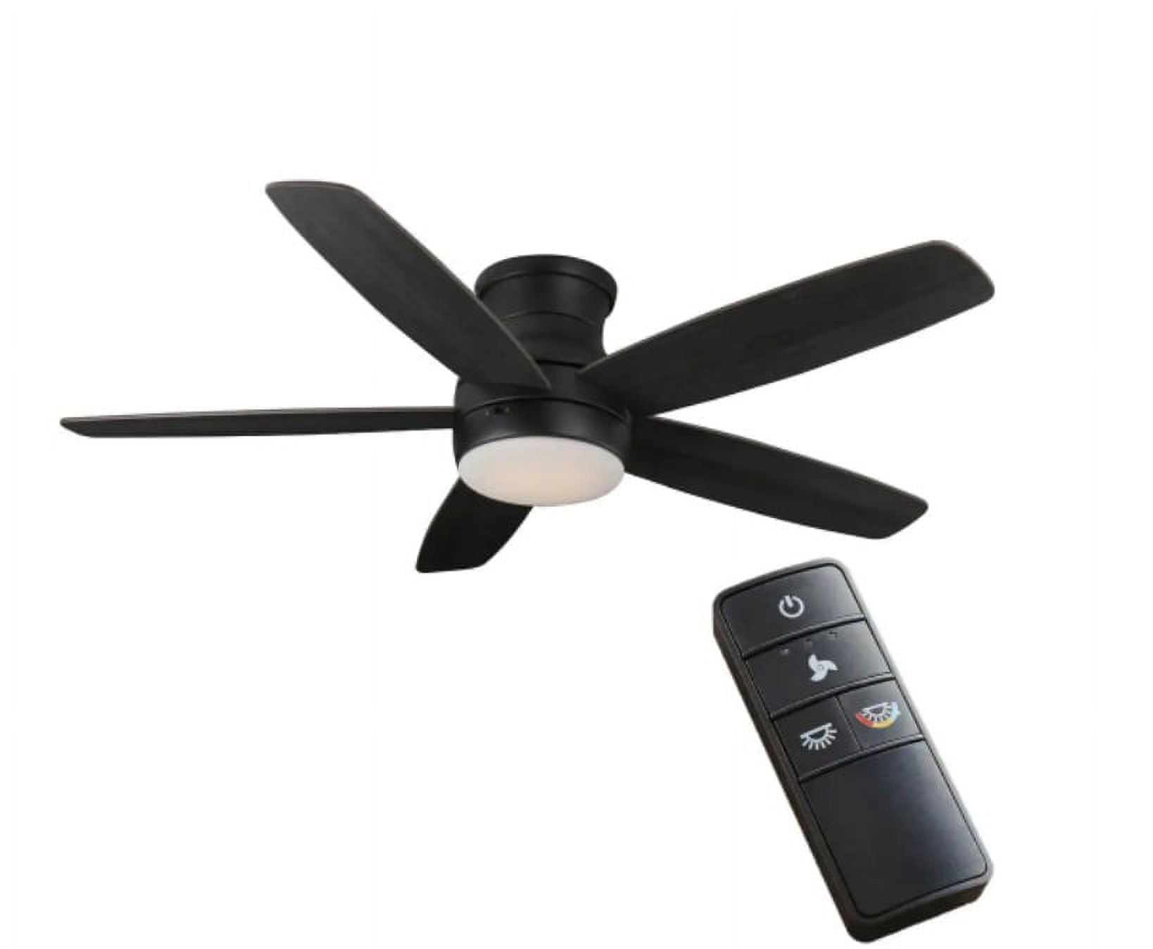 "Home Decorators Ashby Park 52"" LED Matte Black Indoor Ceiling Fan ...