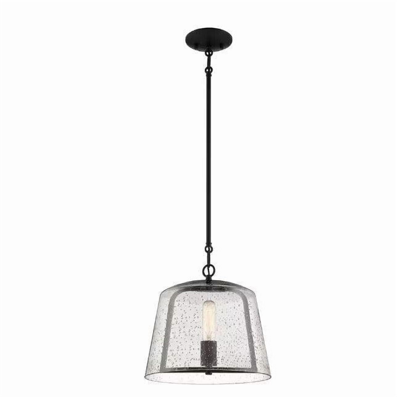 Home Decorators Collection Desmond 60-Watt 1-Light Black Pendant ...