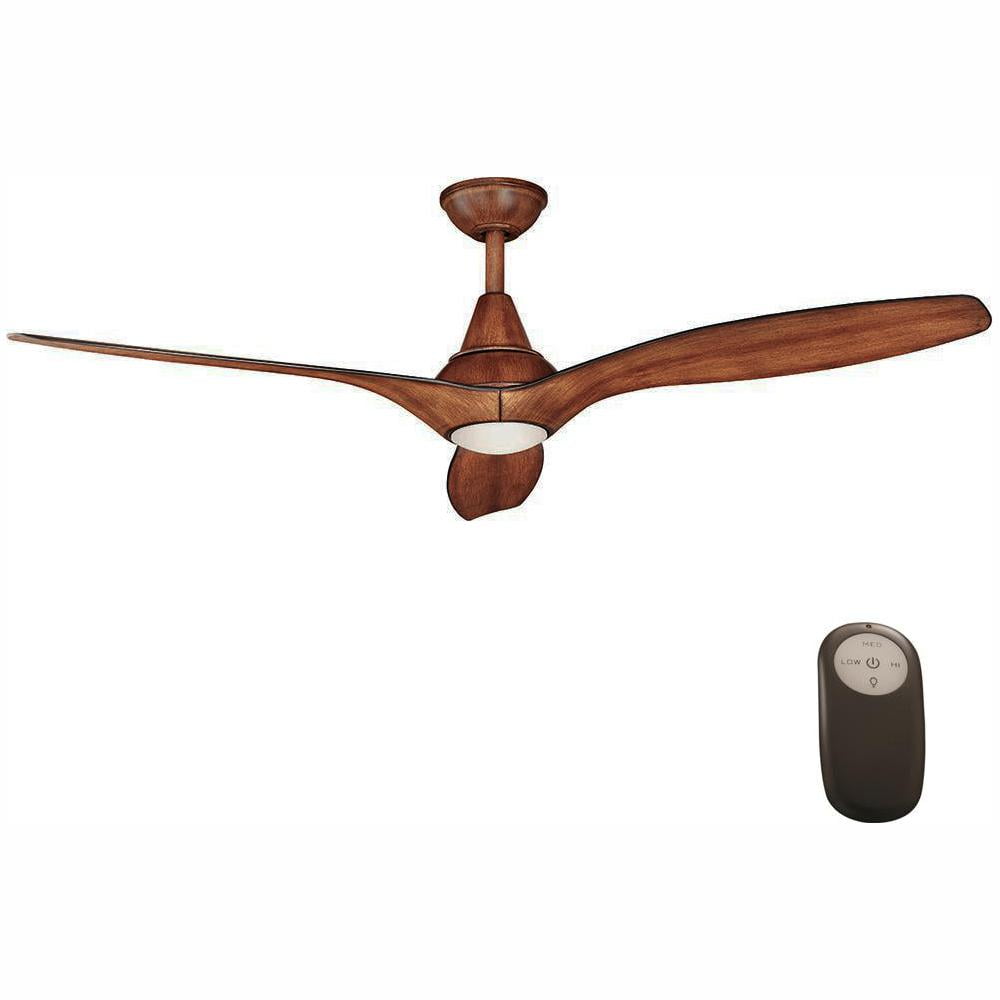 Home Decorators 56 In. LED Distressed Koa Ceiling Fan with Light ...