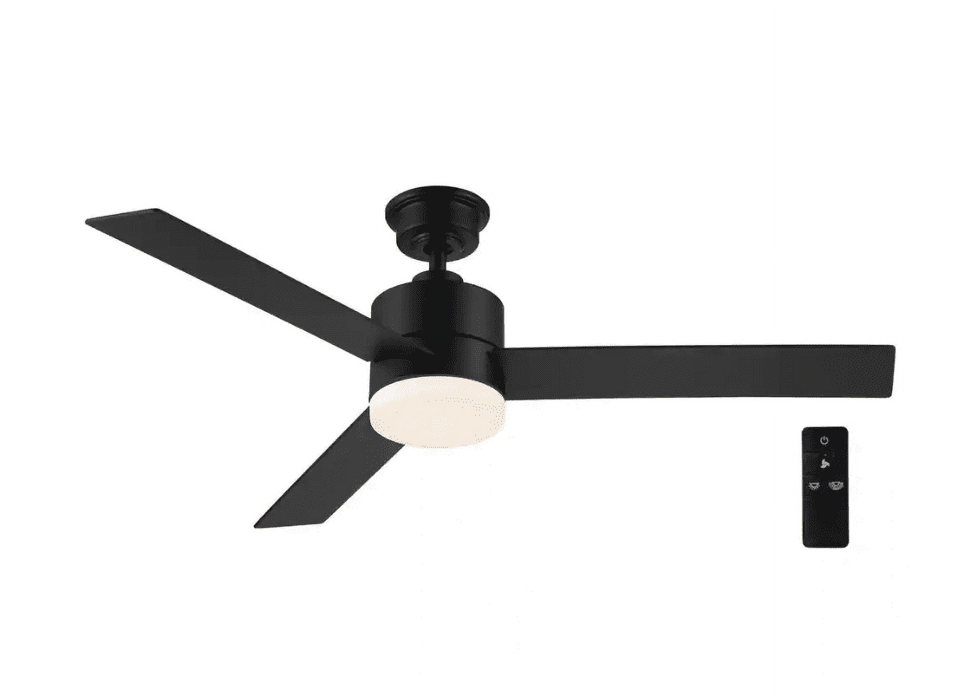 Home Decorators Madison 52 in. LED Matte Black Ceiling Fan with Light ...