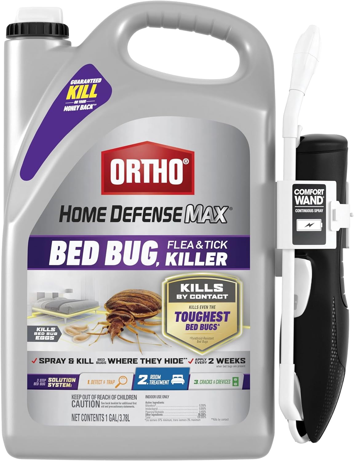 Home Defense Max Bed Bug, Flea and Tick Killer with Comfort Wand, Bed ...