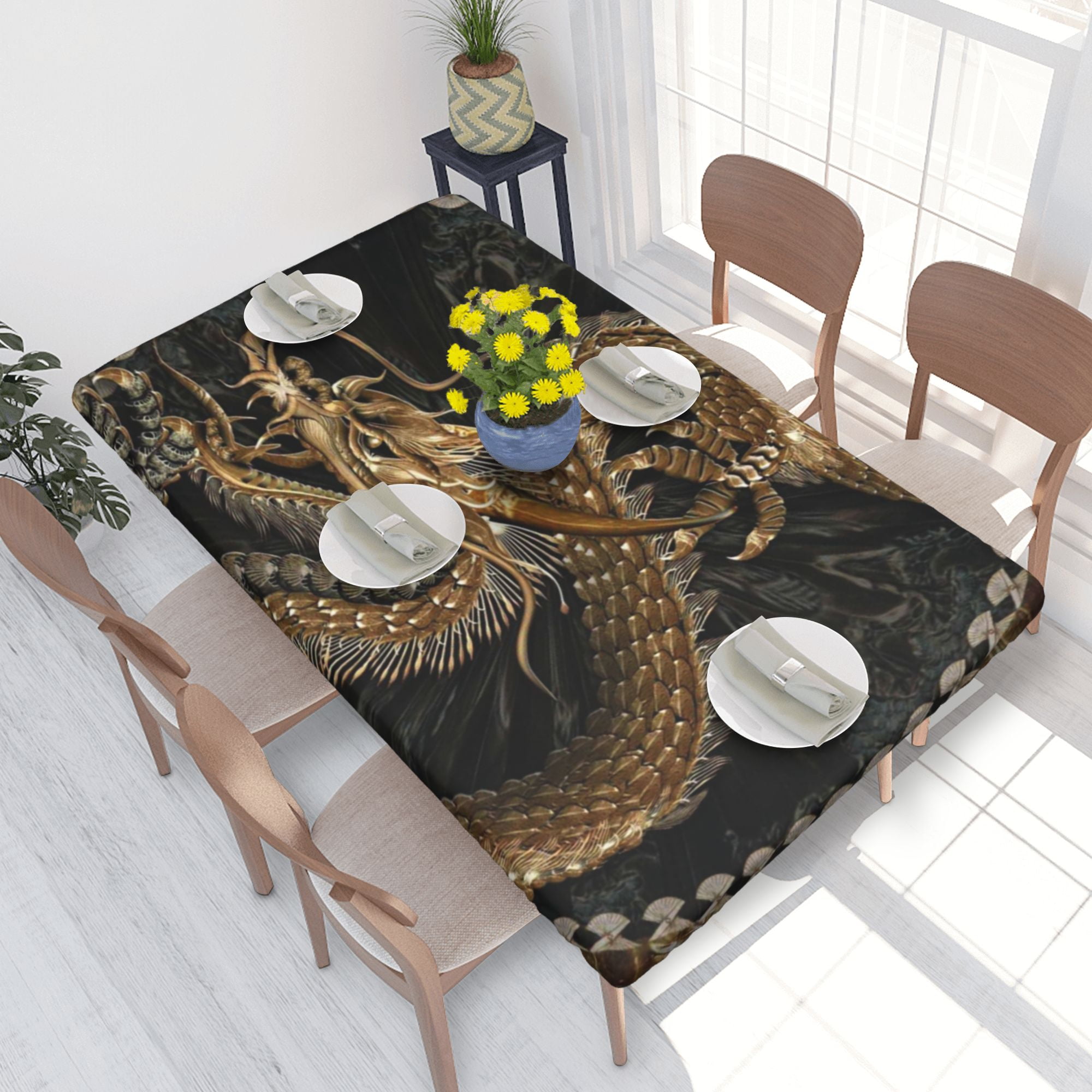 Home Deluxe Tablecloth 412jpje+7ol._Ac_ Waterproof Elastic Rim Edged Table Cover- For Christmas ...