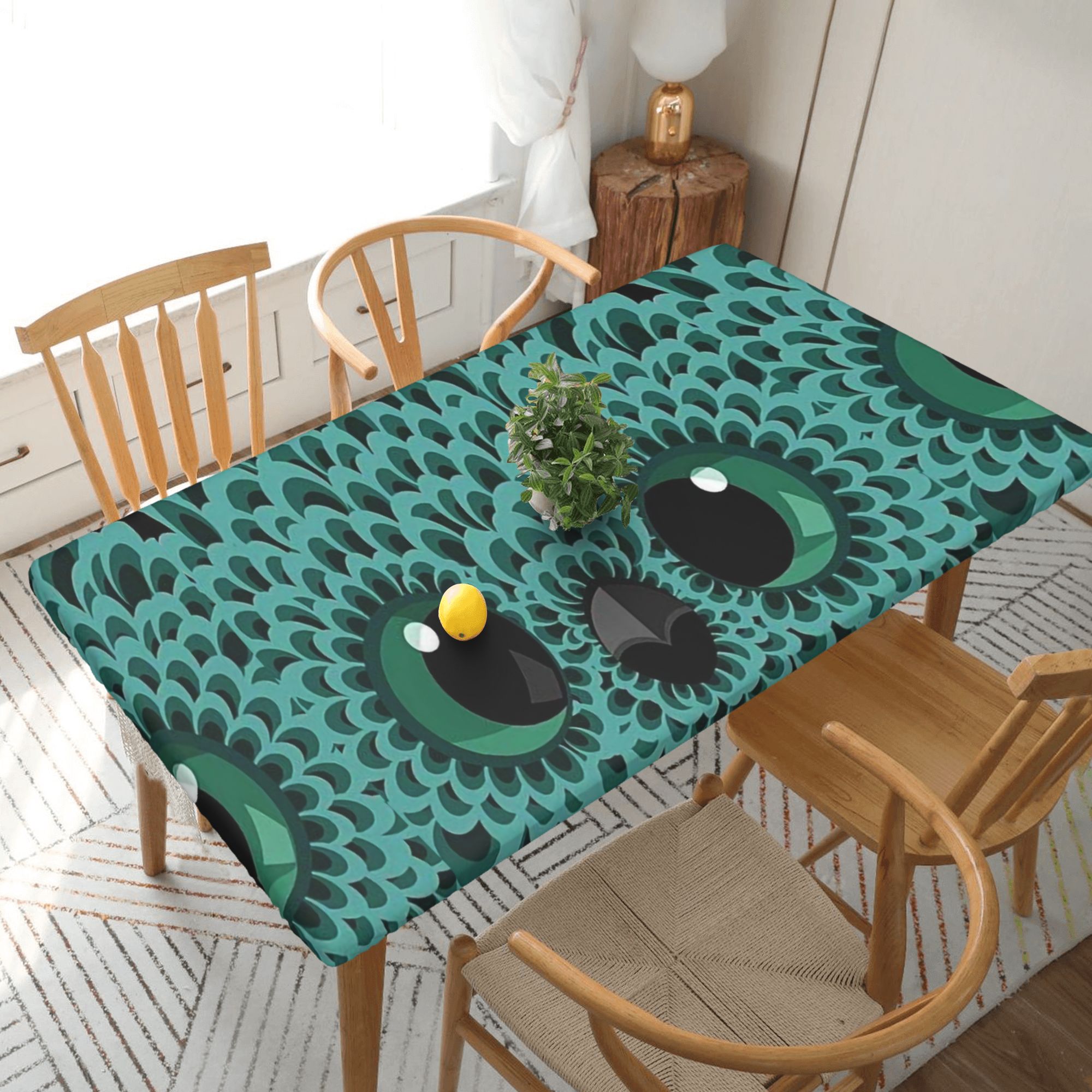 Home Deluxe Tablecloth Abstract Cute Owl Illustration Waterproof ...