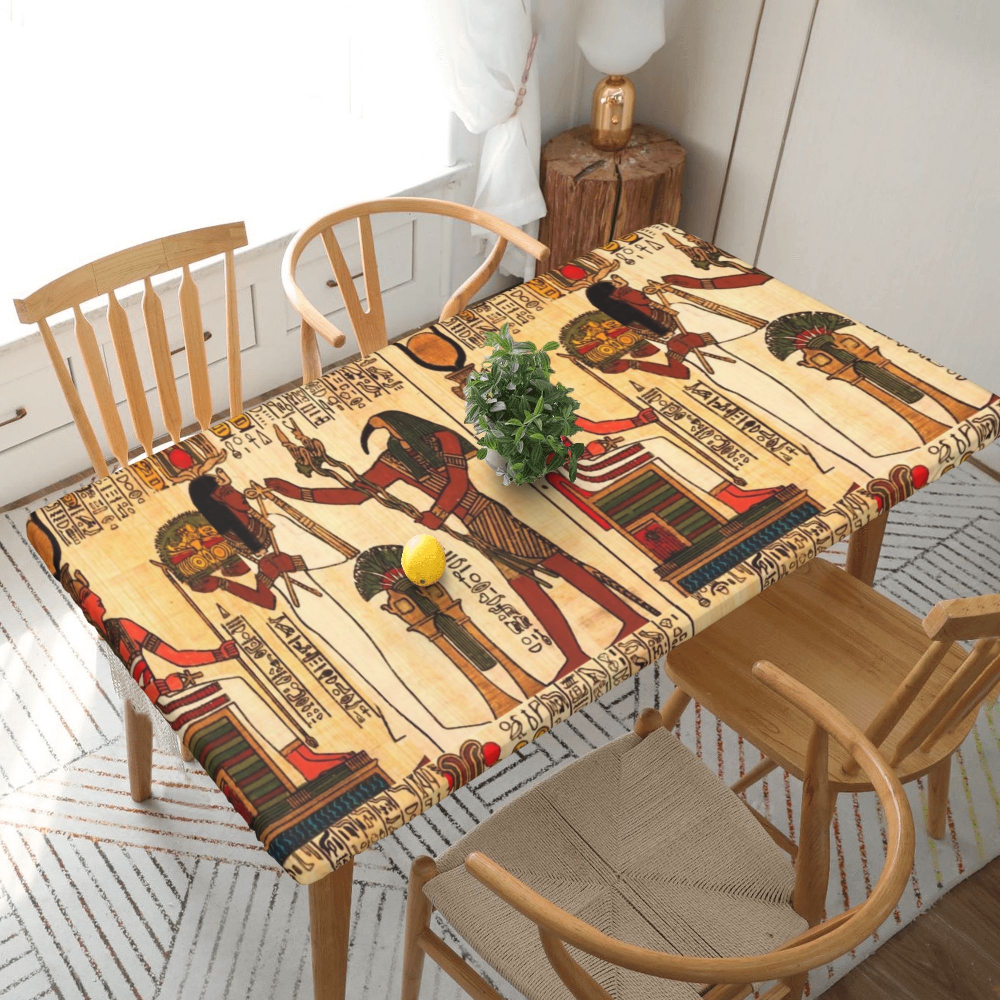 Home Deluxe Tablecloth Ancient Egypt Mythology Egyptian Waterproof ...