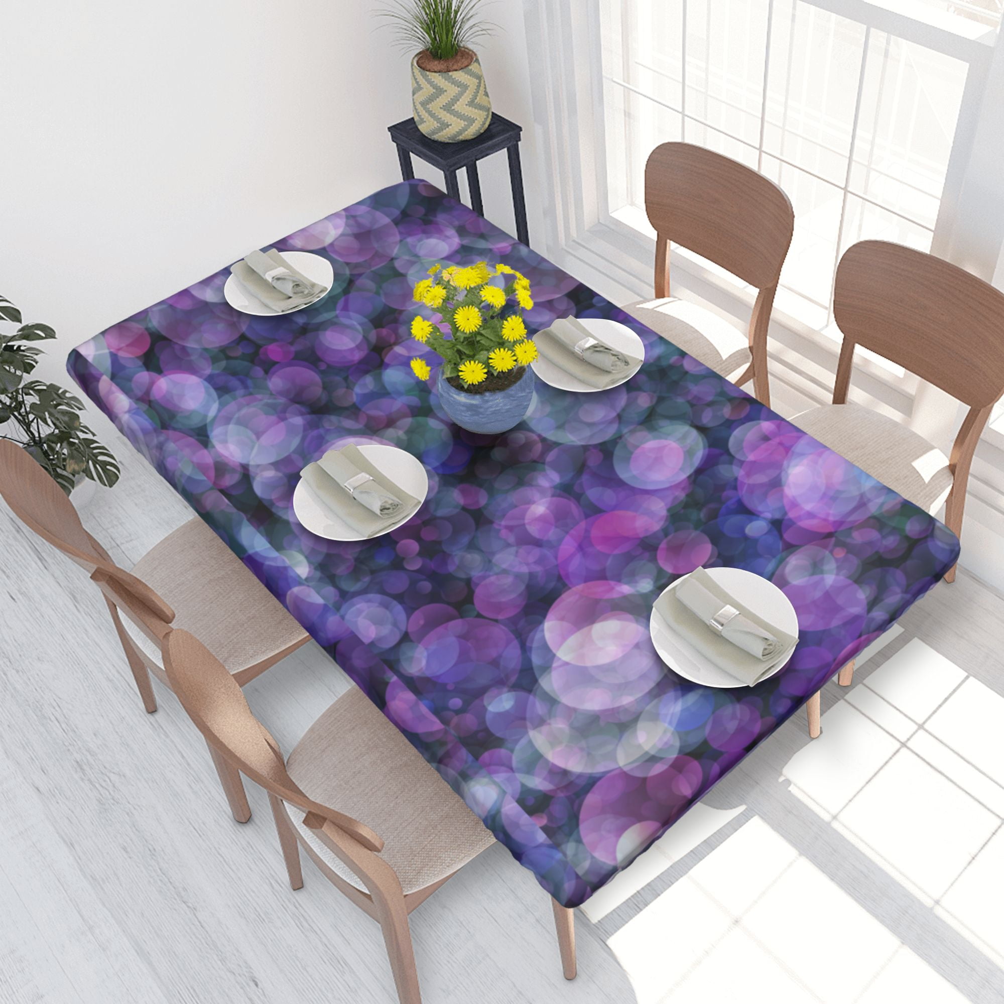Home Deluxe Tablecloth Background Light Pattern (6) Waterproof Elastic ...