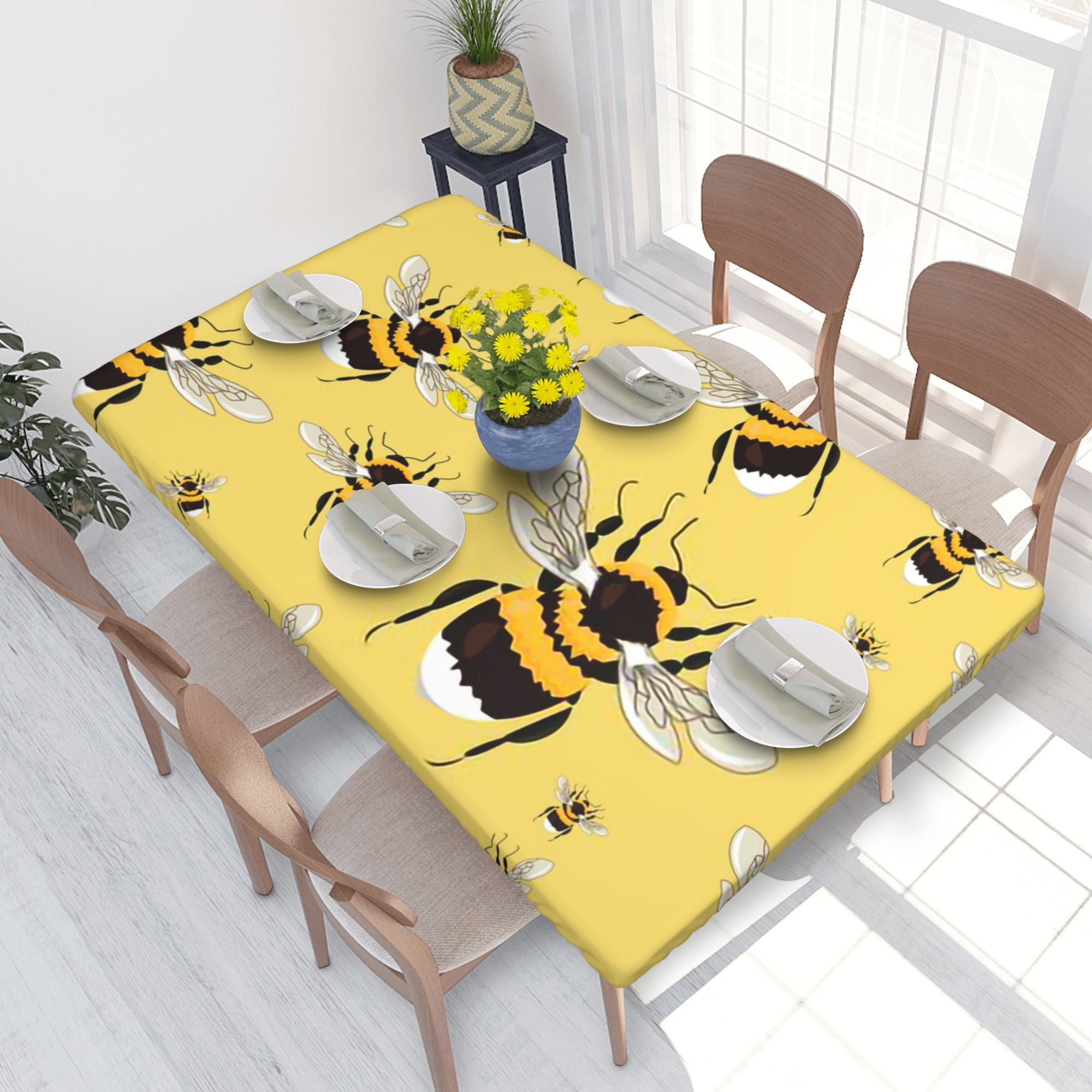 Home Deluxe Tablecloth Big Bright Bumblebees Realistic Insects ...