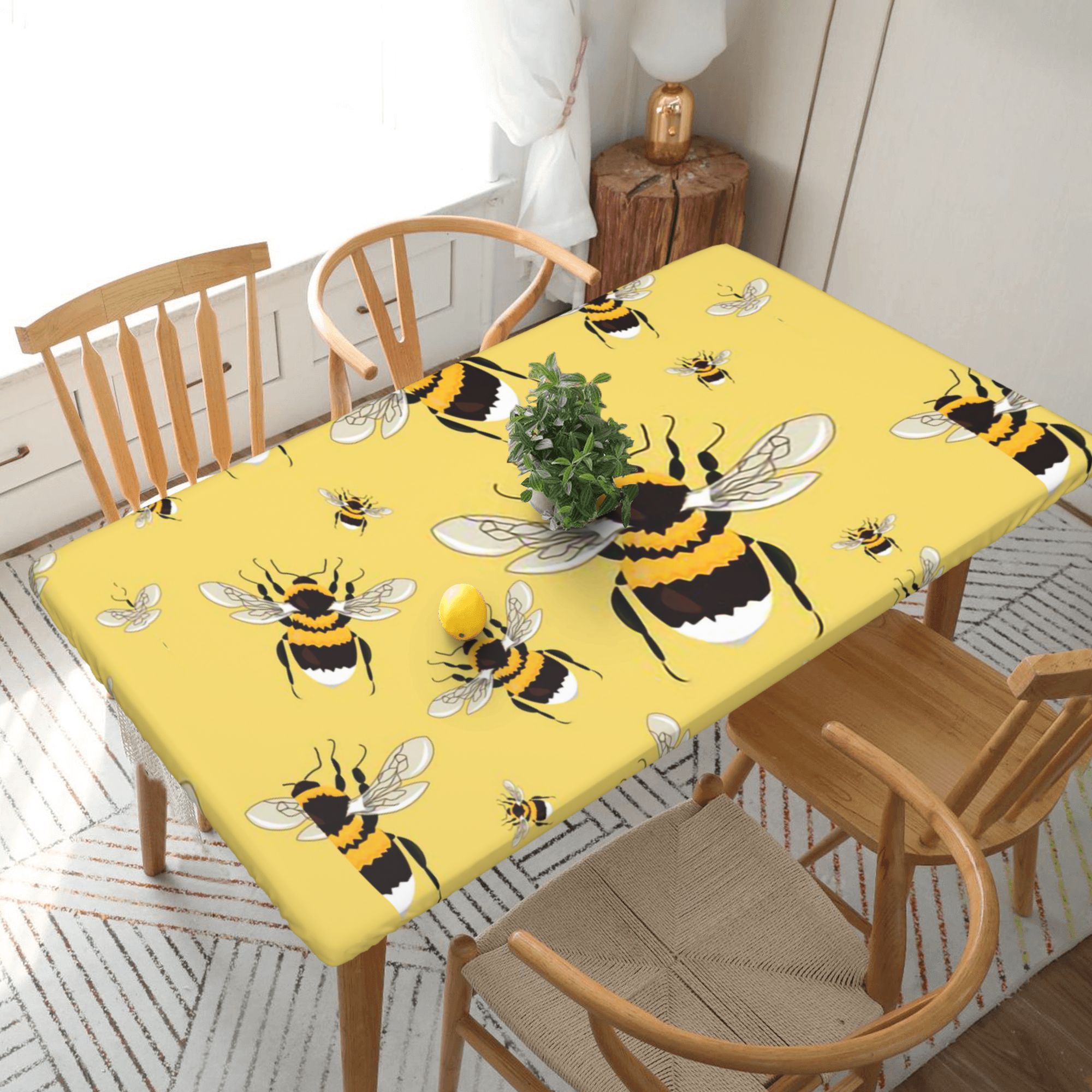 Home Deluxe Tablecloth Big Bright Bumblebees Realistic Insects ...