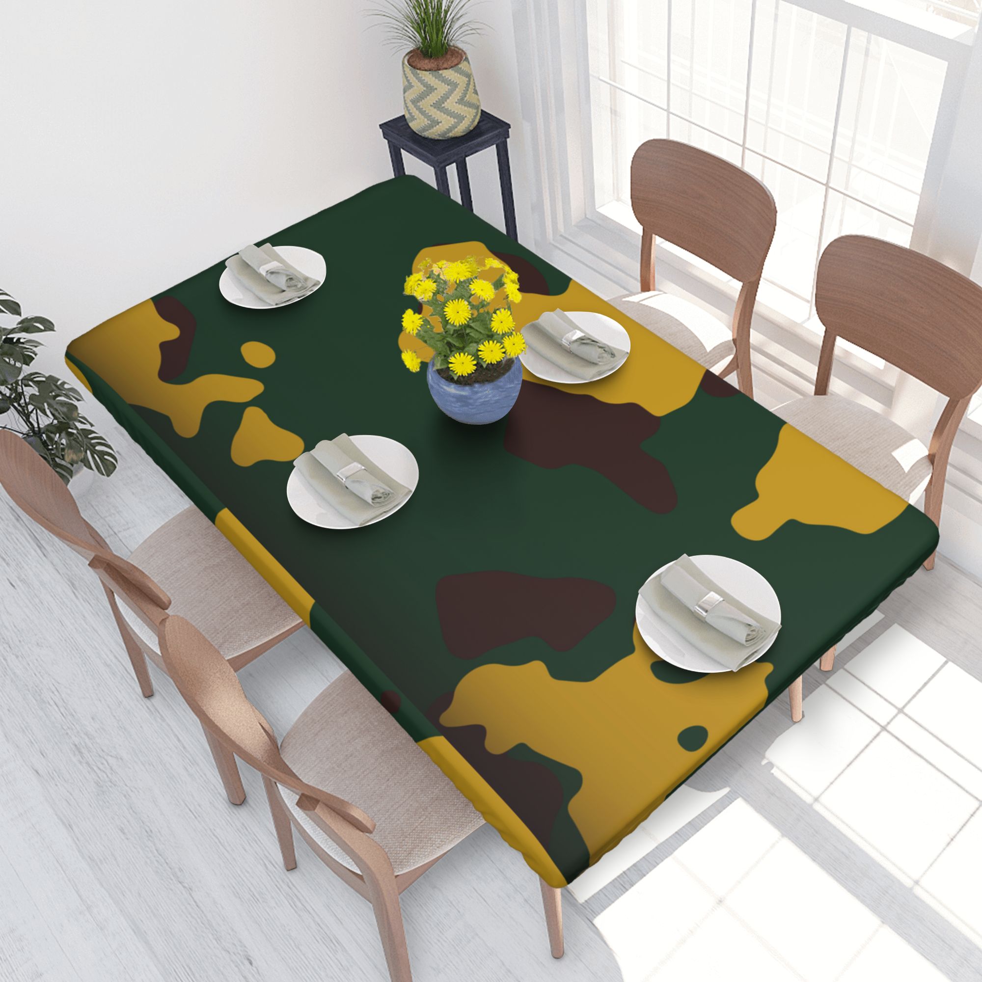 Home Deluxe Tablecloth Camouflage Background (45) Waterproof Elastic ...