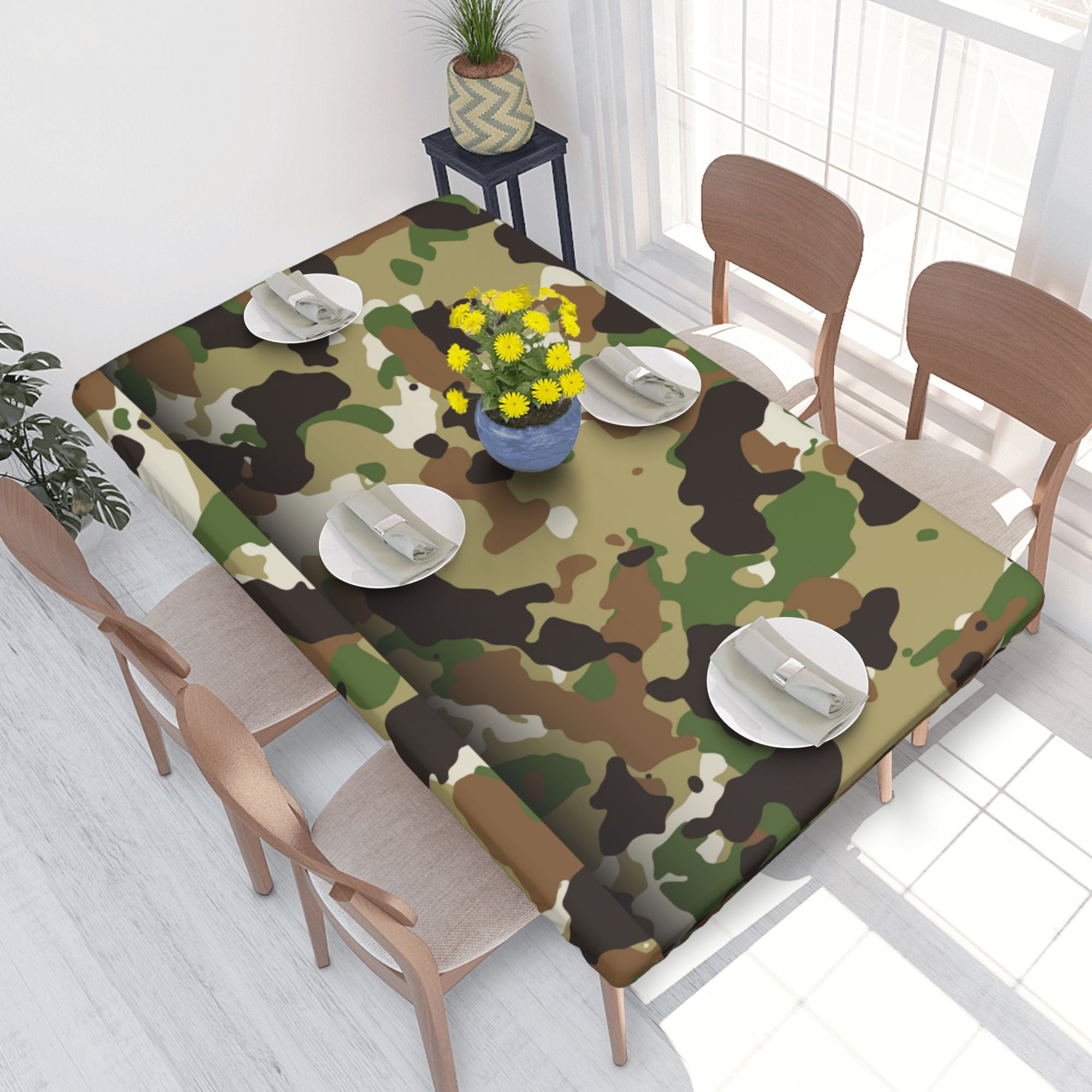 Home Deluxe Tablecloth Camouflage Background (46) Waterproof Elastic ...