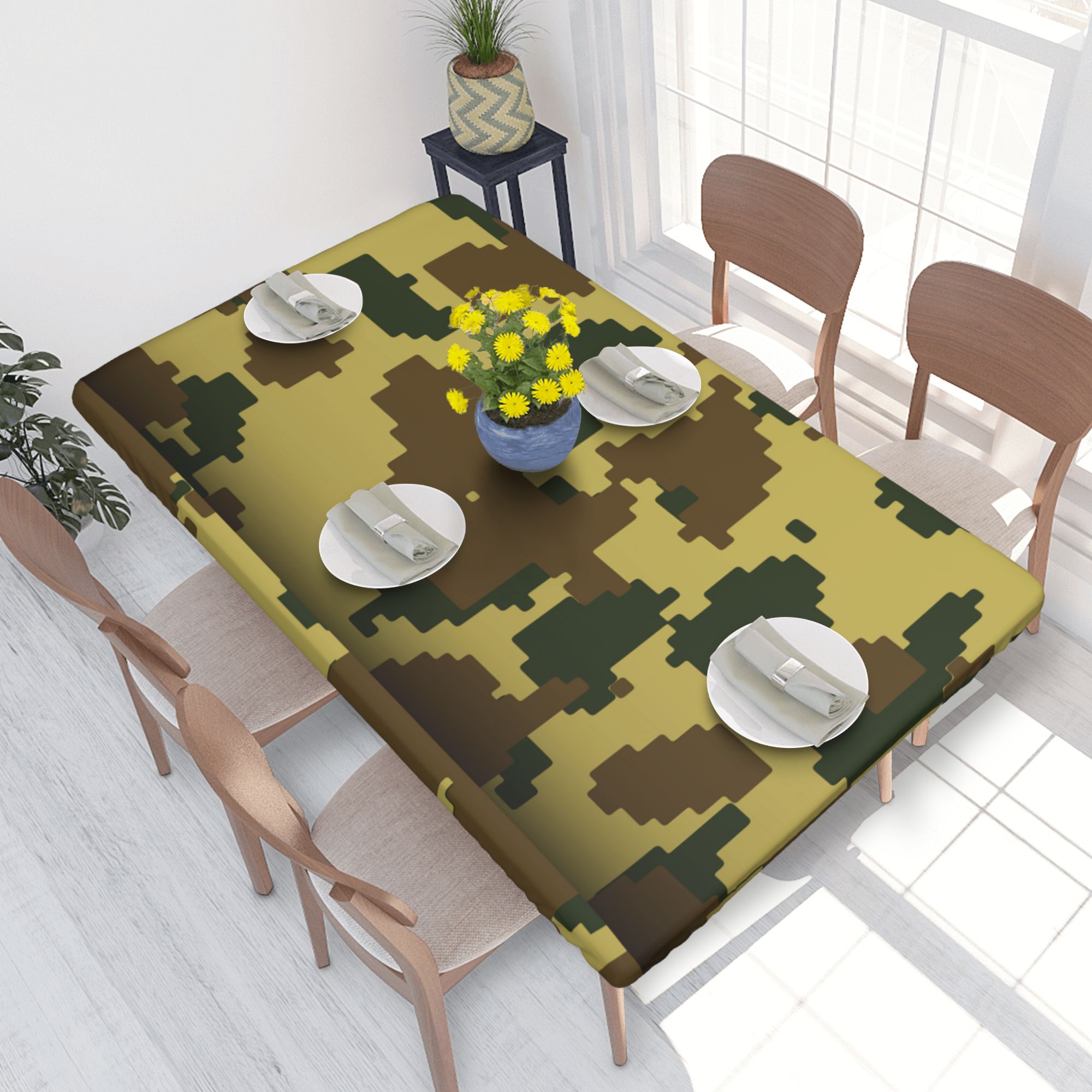 Home Deluxe Tablecloth Camouflage Background (50) Waterproof Elastic ...