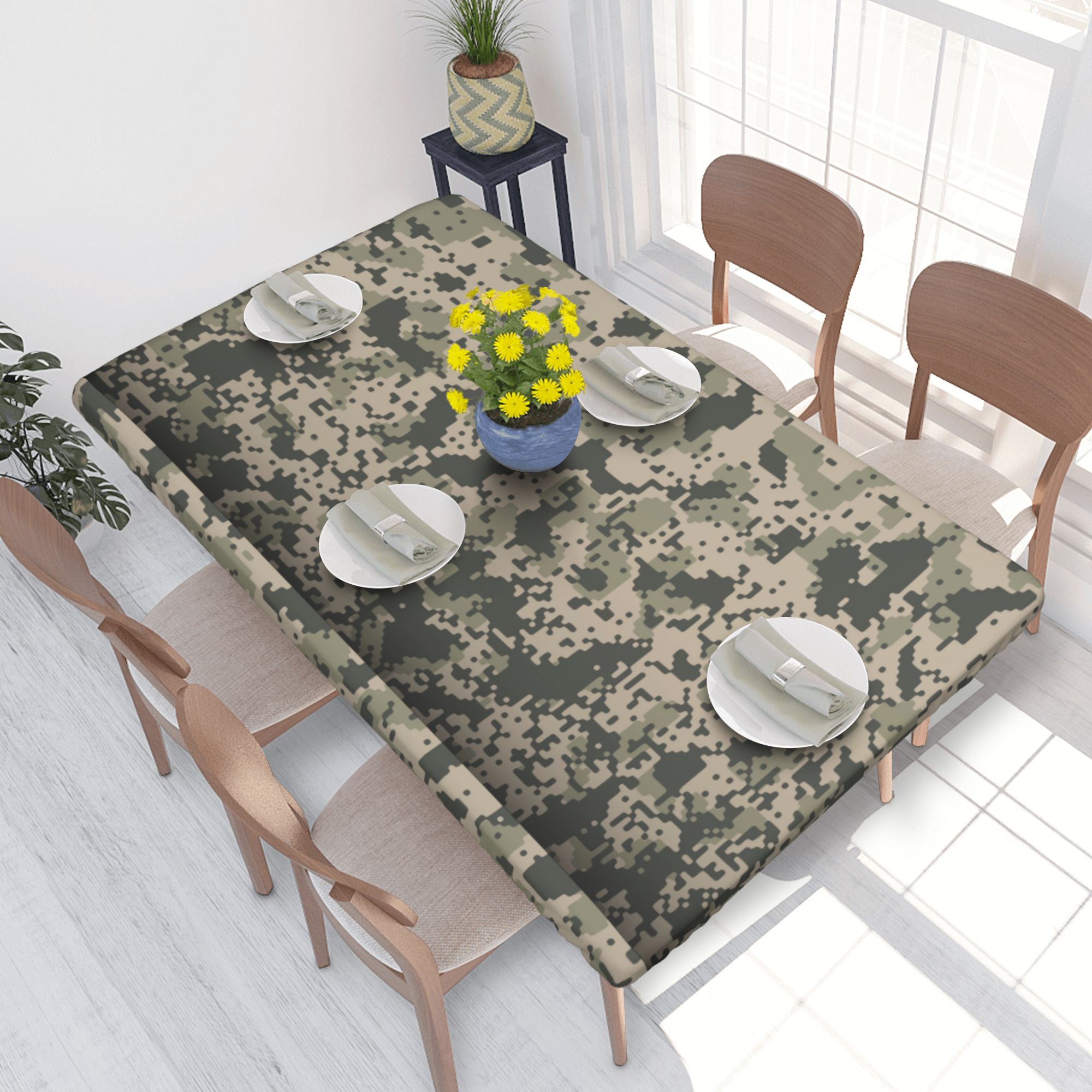 Home Deluxe Tablecloth Camouflage Background (61) Waterproof Elastic ...