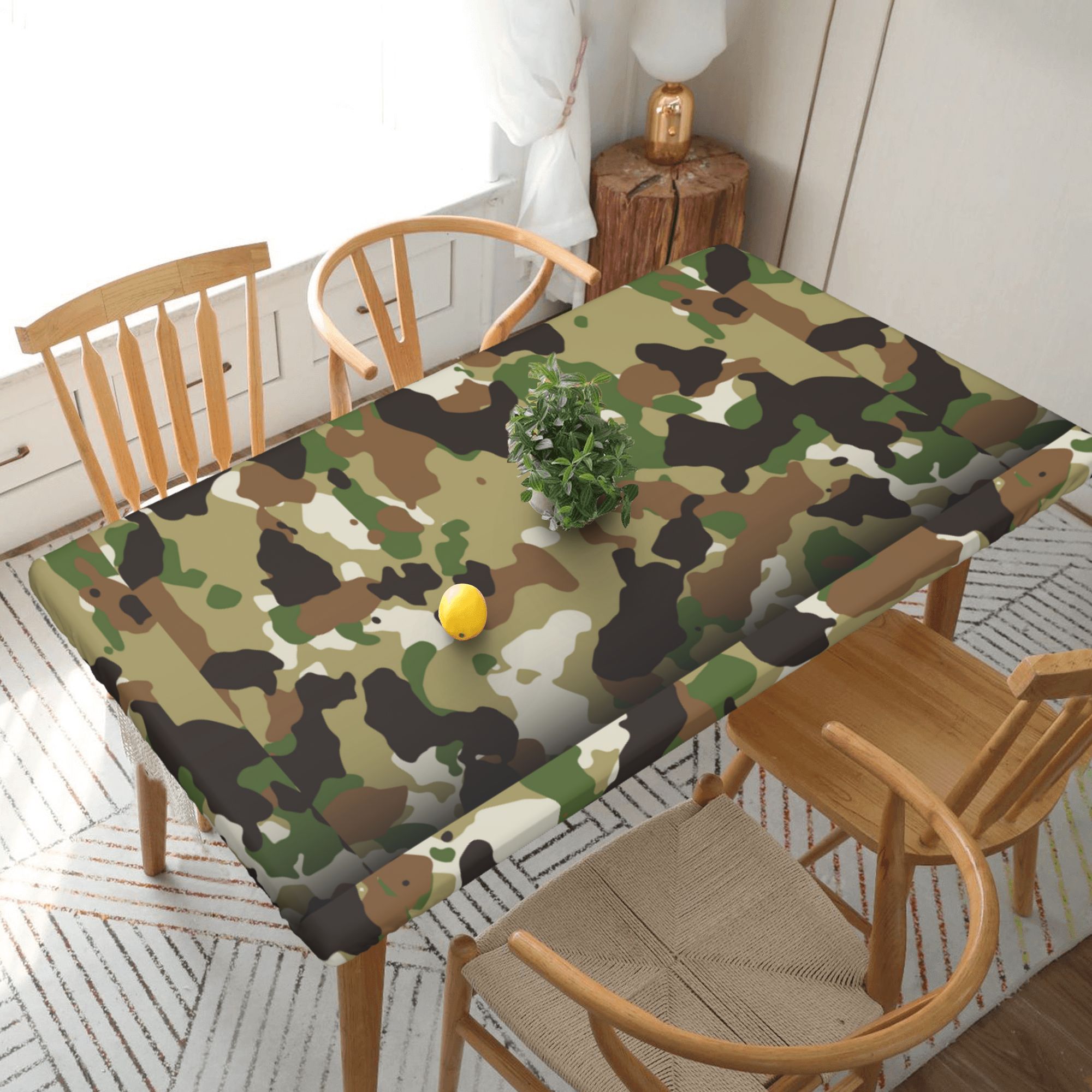 Home Deluxe Tablecloth Camouflage Background Waterproof Elastic Rim ...