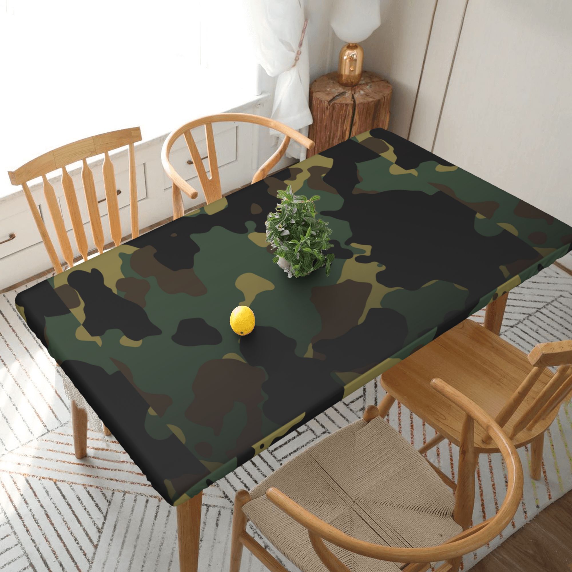 Home Deluxe Tablecloth Camouflage Background Waterproof Elastic Rim ...