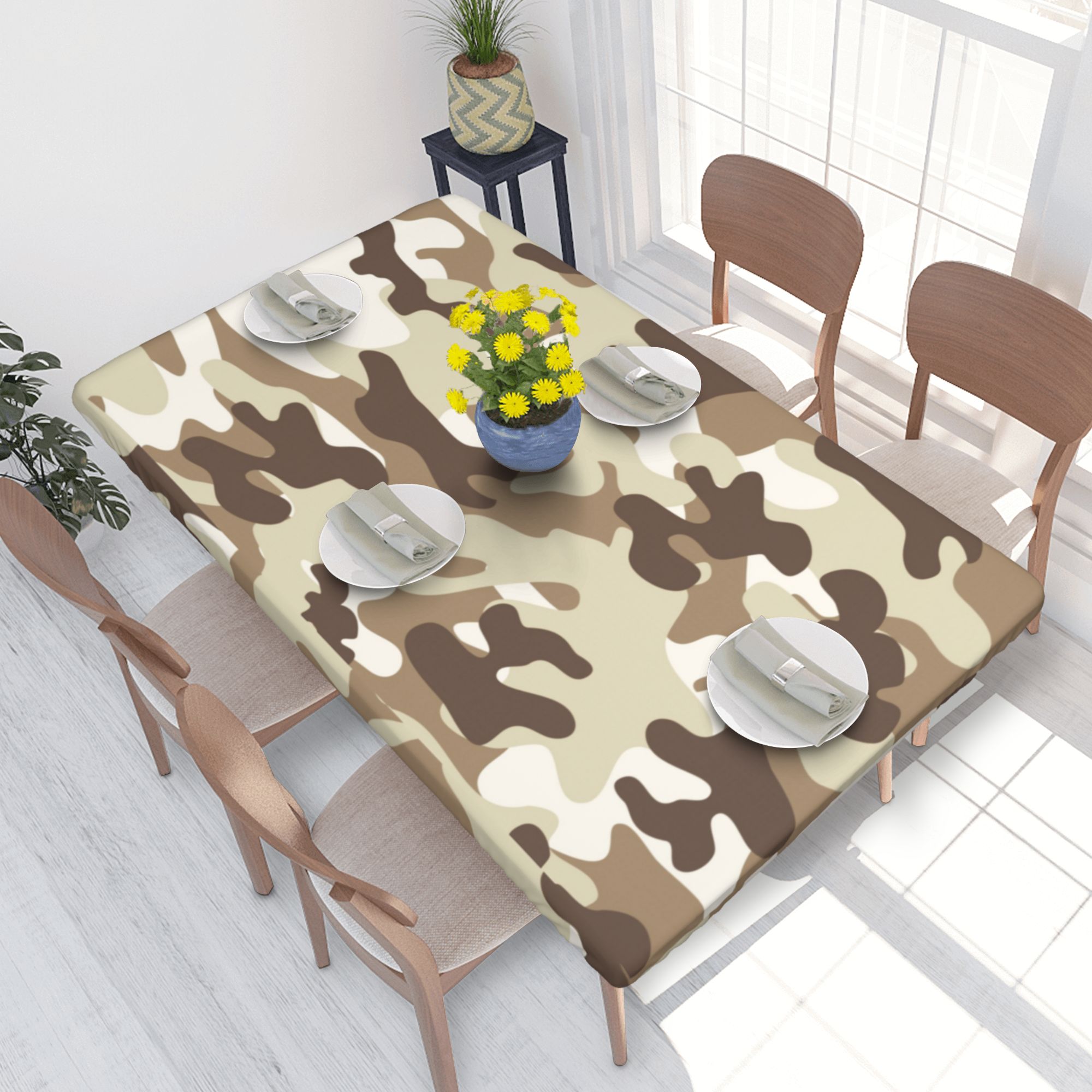 Home Deluxe Tablecloth Camouflage Pattern (3) Waterproof Elastic Rim ...