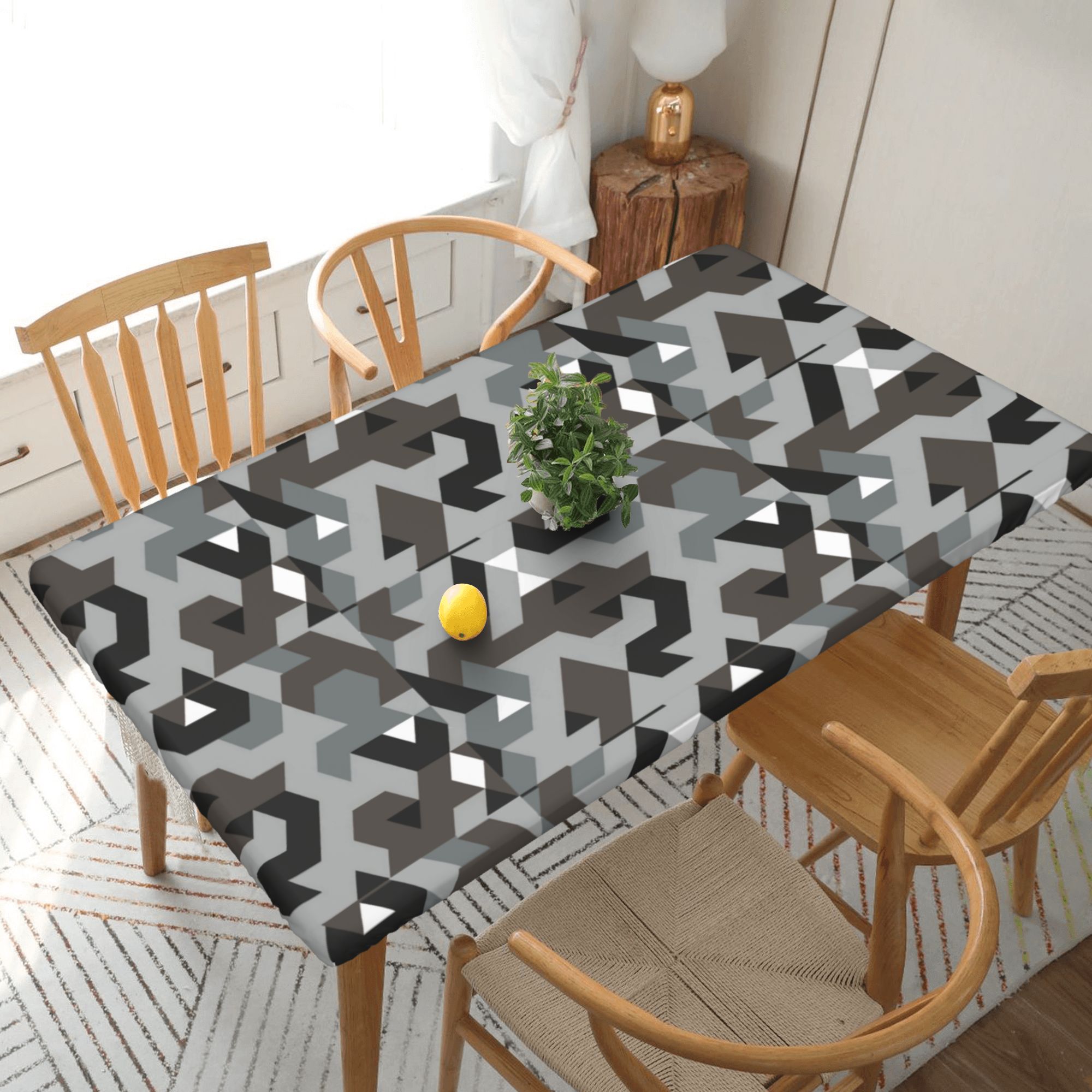 Home Deluxe Tablecloth Camouflage Style Pixel Packable Reversible Black ...