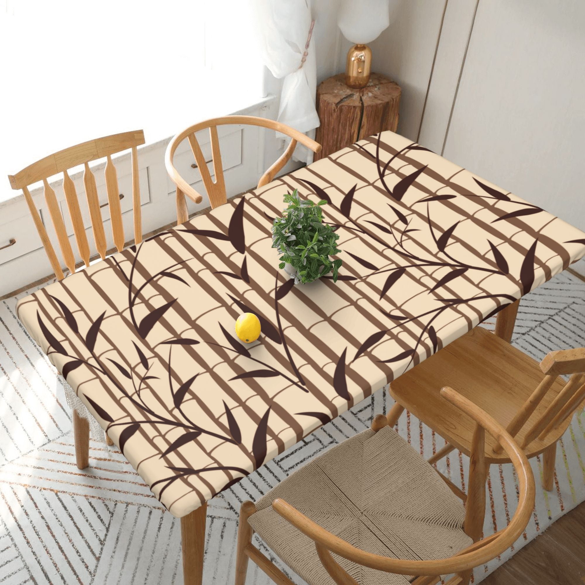 Home Deluxe Tablecloth Chinese Style Pattern Waterproof Elastic Rim ...