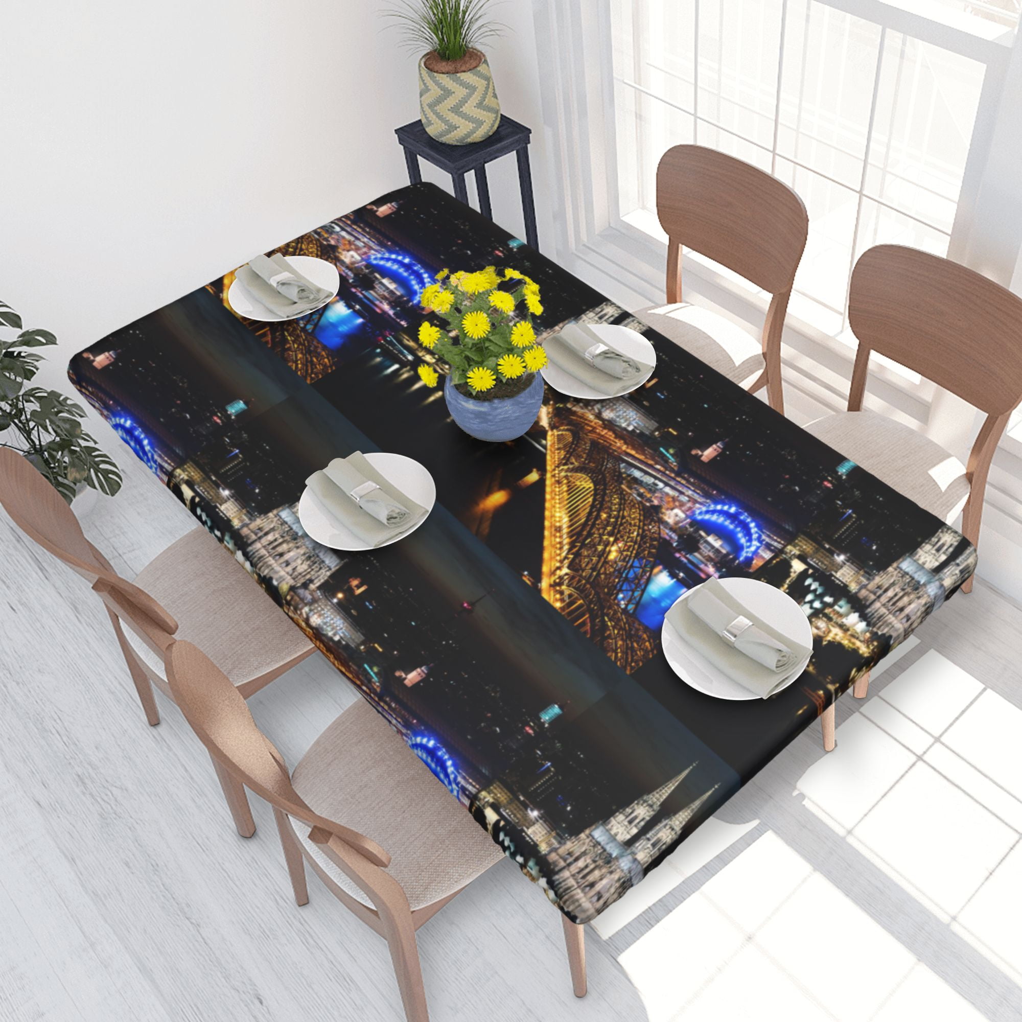 Home Deluxe Tablecloth Cologne Germanyurban Night Scene Waterproof ...