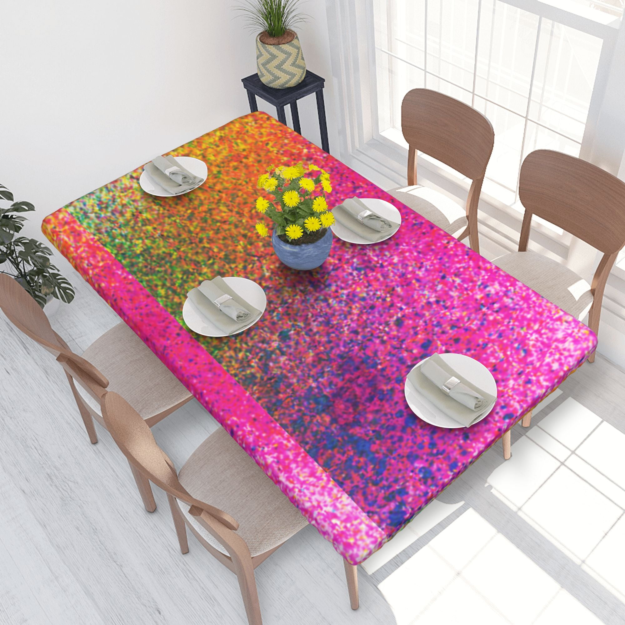 Home Deluxe Tablecloth Color Paint Splash Effect Background Waterproof ...
