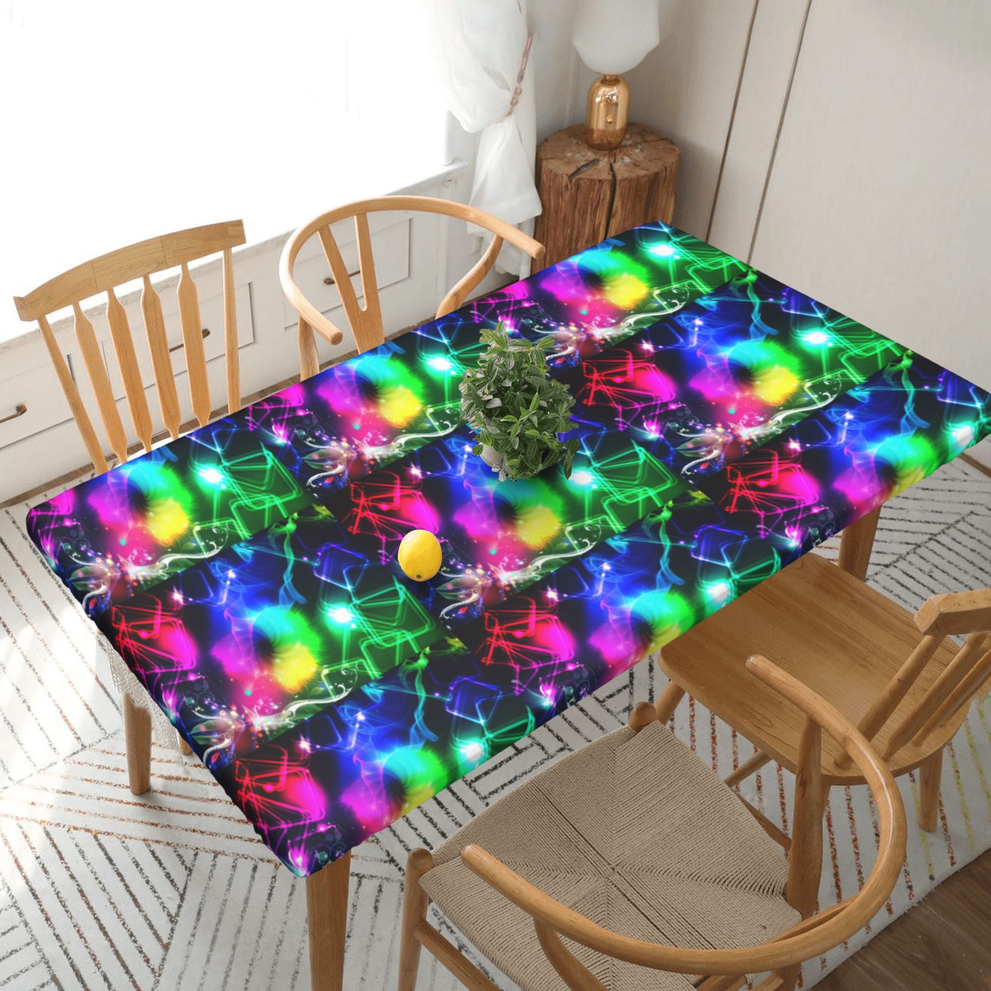 Home Deluxe Tablecloth Colorful-Backgrounds-Photo Waterproof Elastic ...