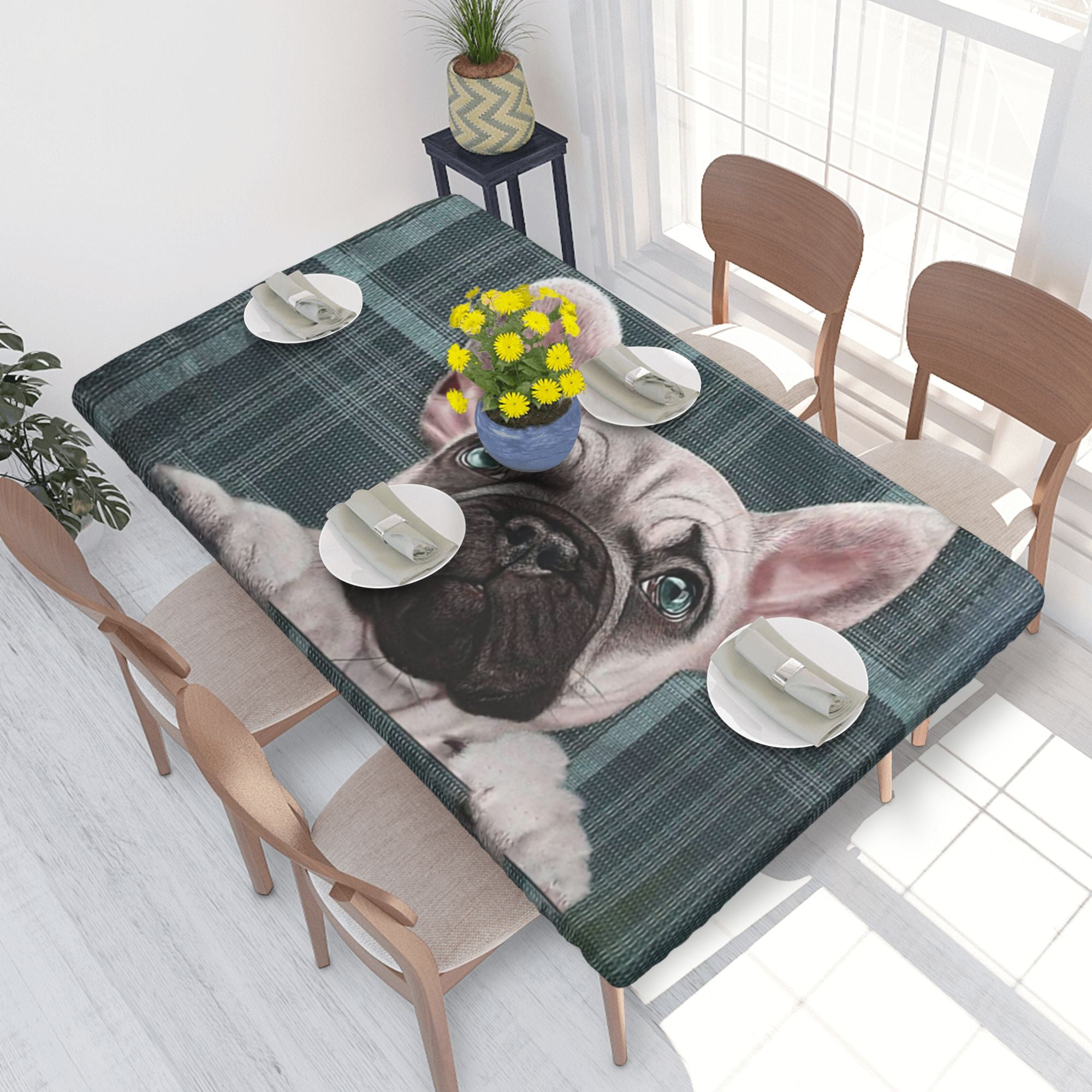 Home Deluxe Tablecloth Dachshund Sausage Dogs Waterproof Elastic Rim ...