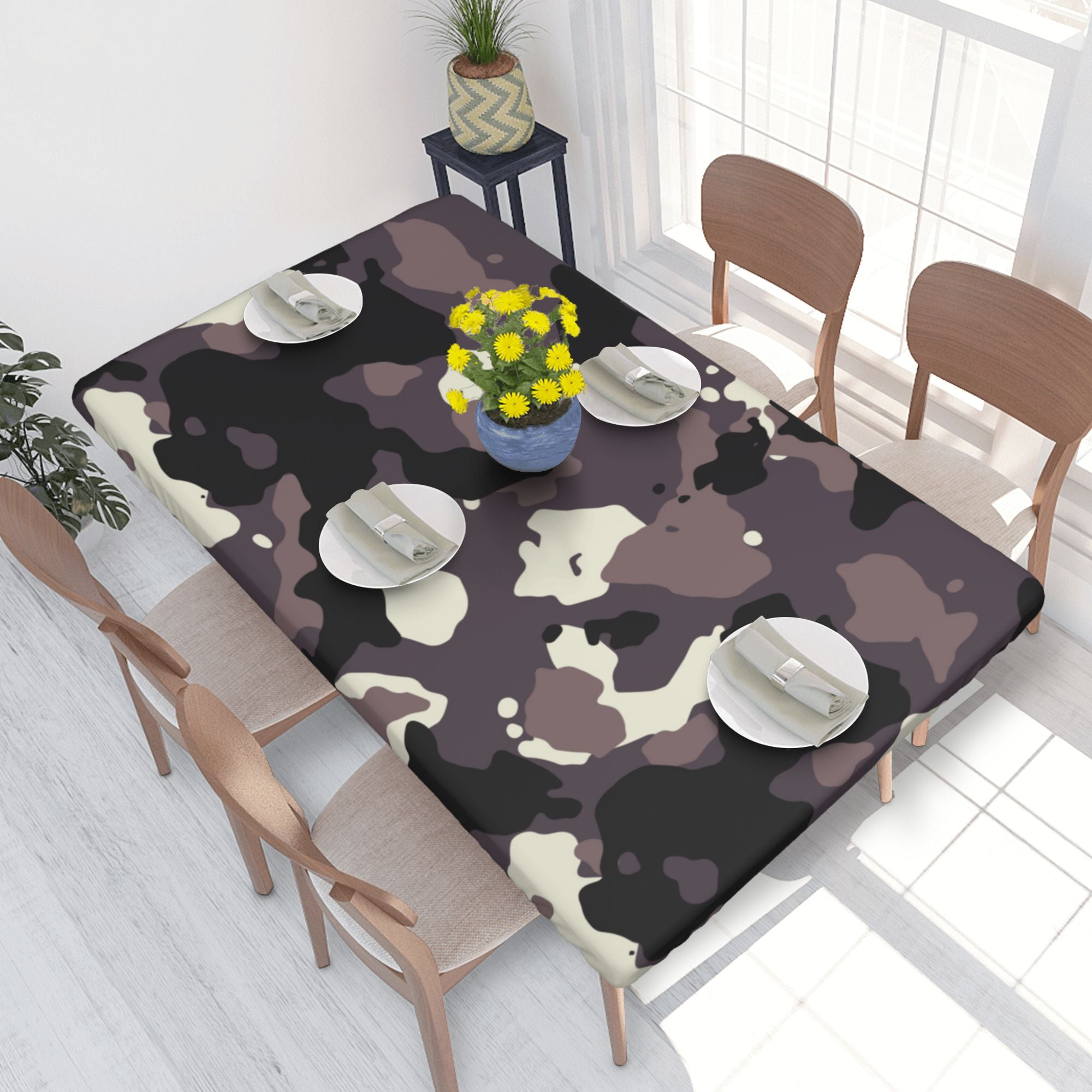 Home Deluxe Tablecloth Dark Gray Camouflage Background Waterproof ...