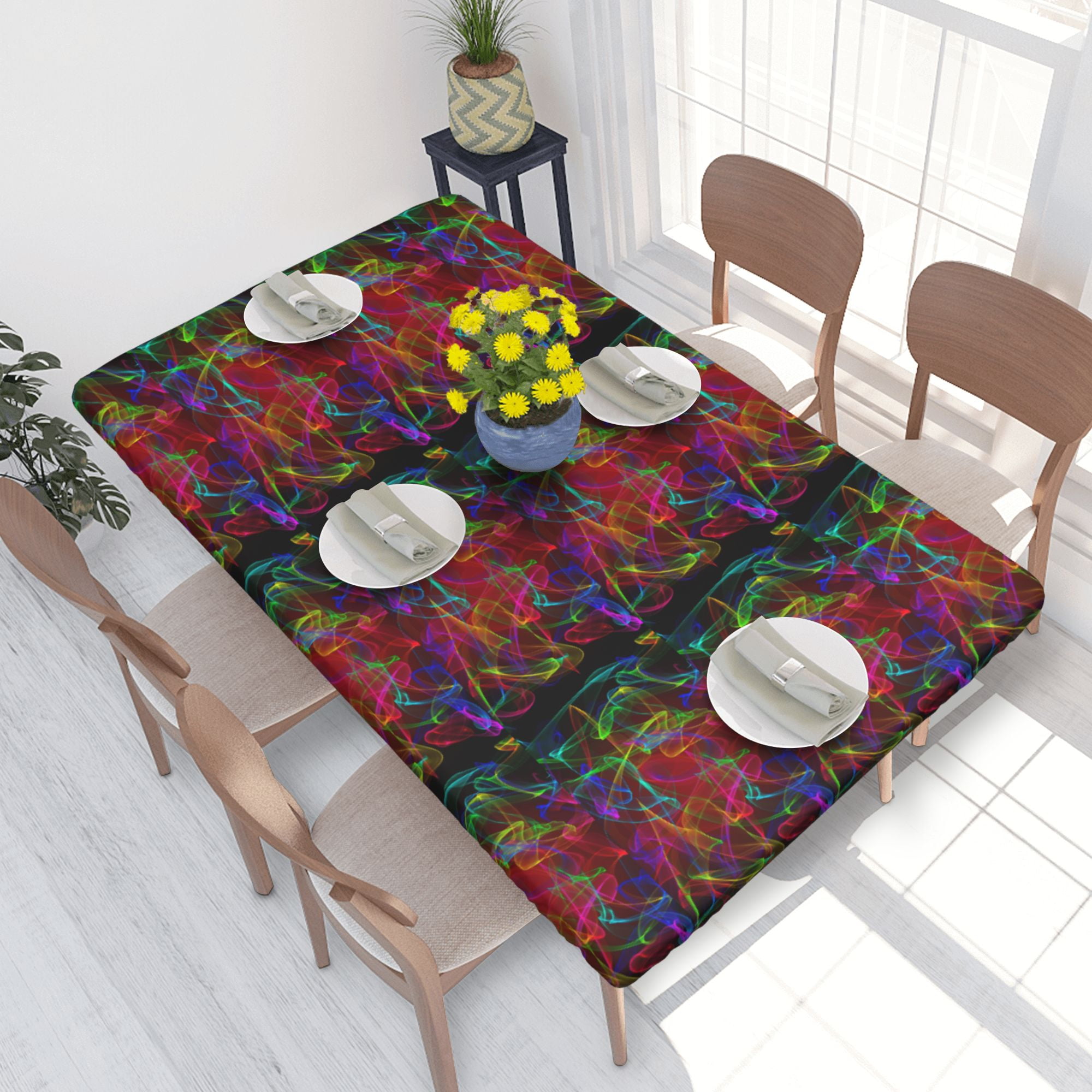 Home Deluxe Tablecloth Digital_Art_Minimalism_Abstract_Smoke_Colorful ...