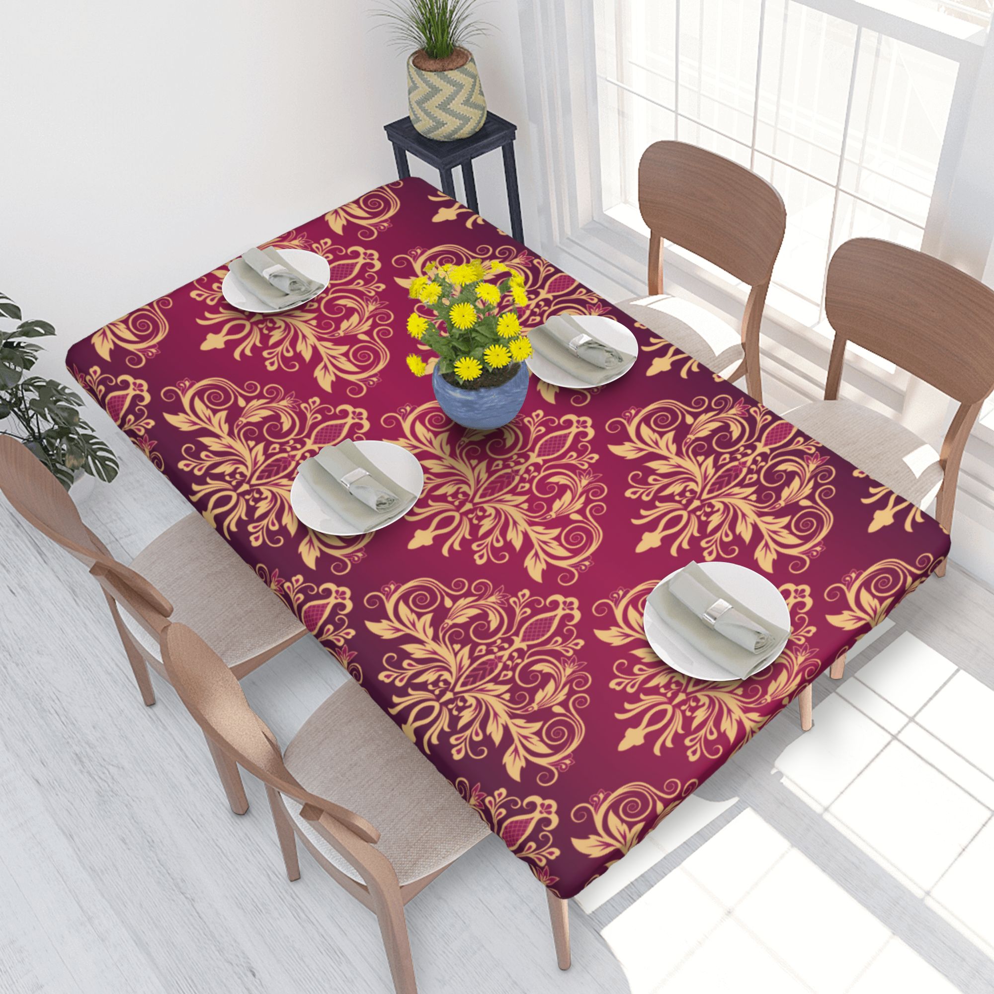 Home Deluxe Tablecloth European Classical Flower Background (6 ...