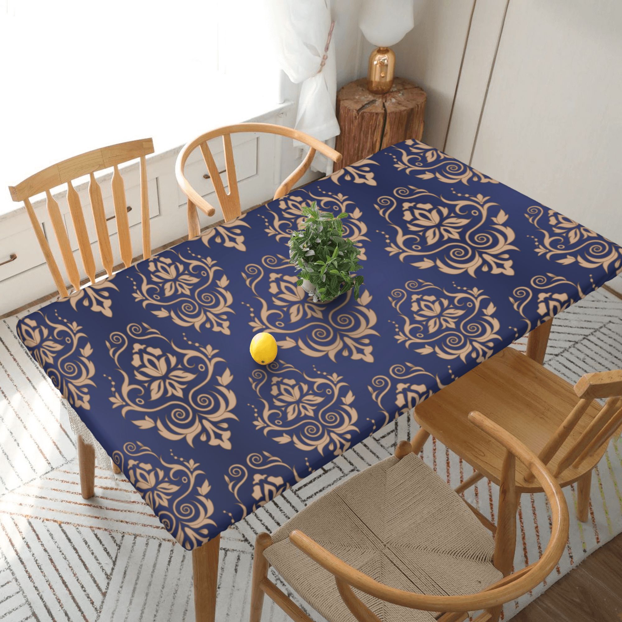 Home Deluxe Tablecloth European Classical Flower Background Waterproof ...