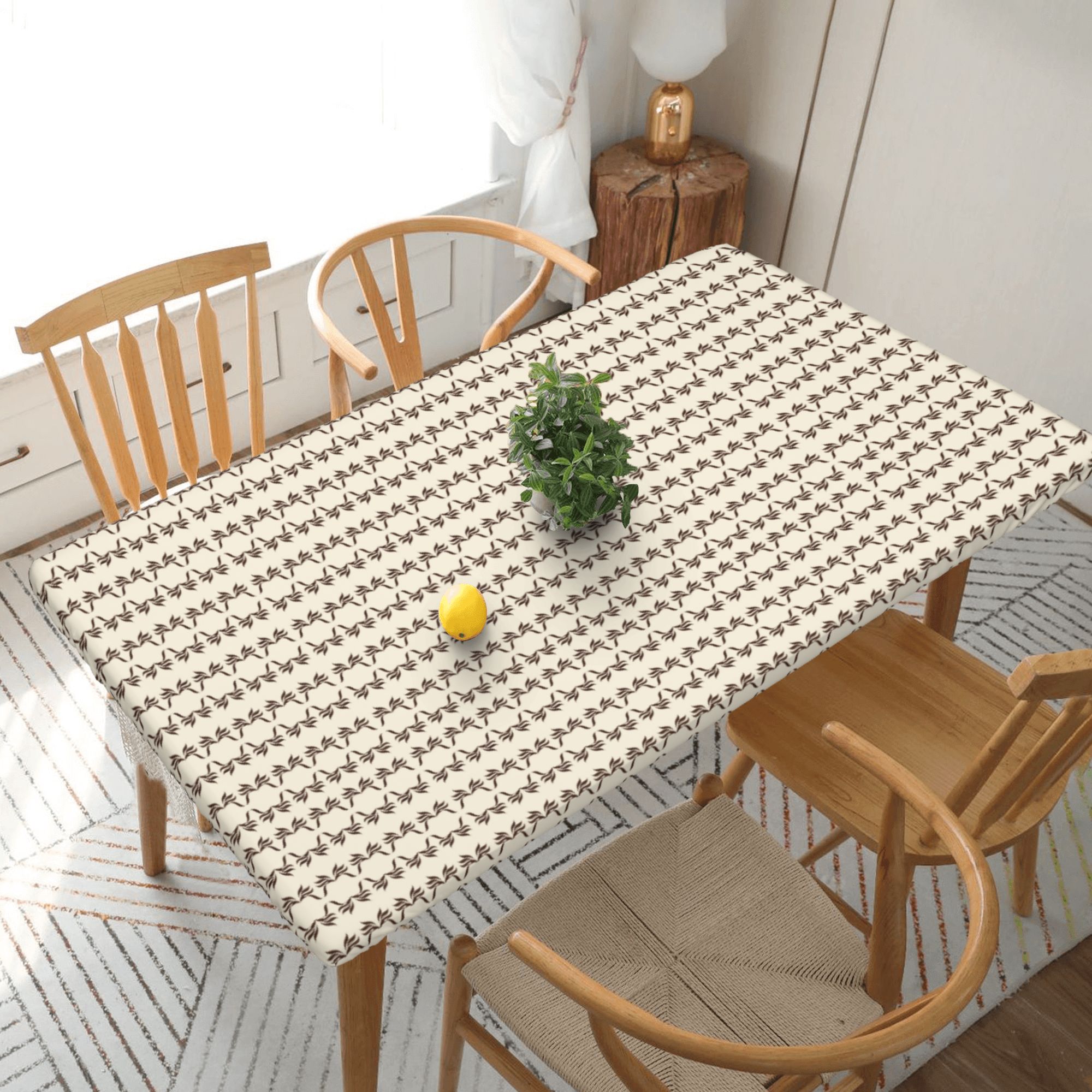 Home Deluxe Tablecloth European Floral Border Pattern Waterproof ...