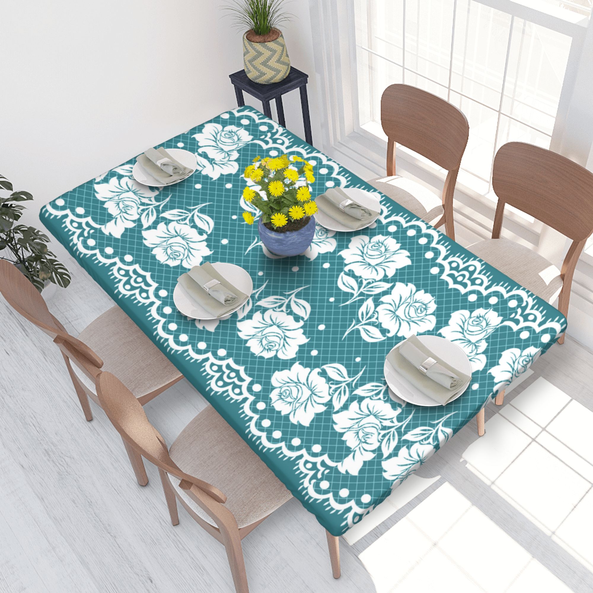 Home Deluxe Tablecloth European Flower Background (1) Waterproof ...