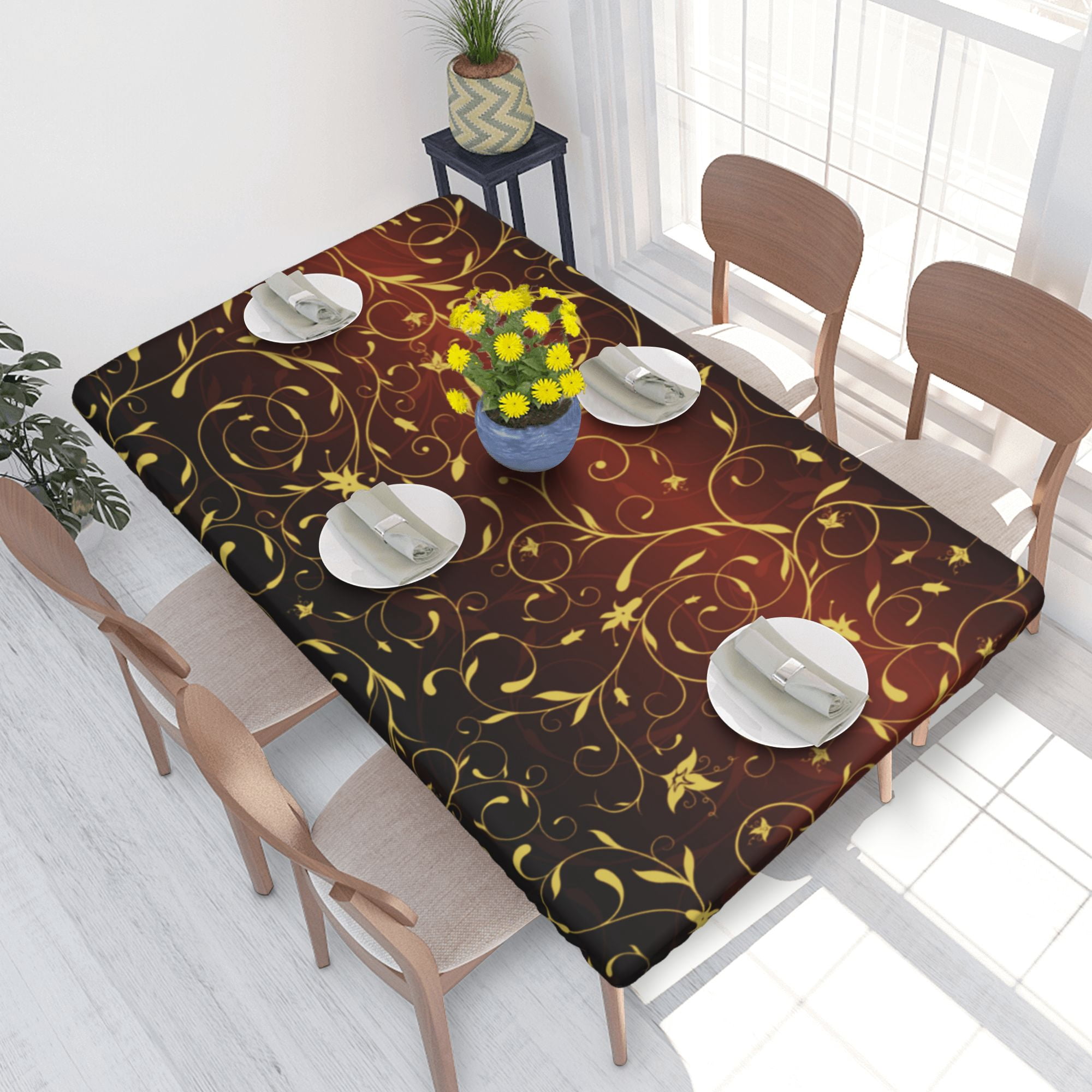 Home Deluxe Tablecloth European Ornate Pattern Background Waterproof ...
