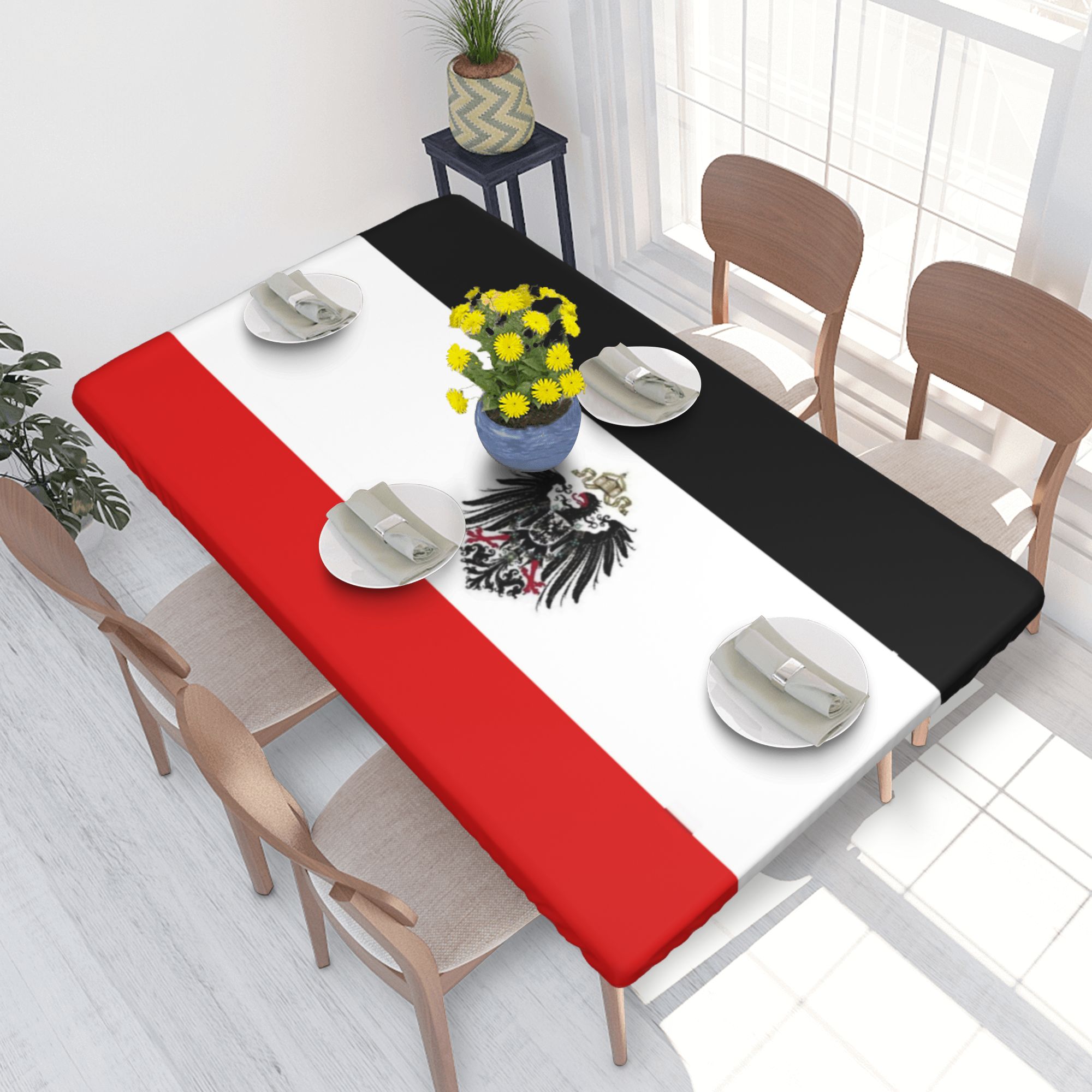 Home Deluxe Tablecloth Flag Of The German Empire Waterproof Elastic Rim ...